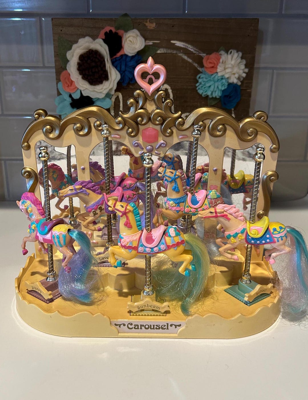 Vintage Matchbox Carousel Display With 5 Horses - Etsy