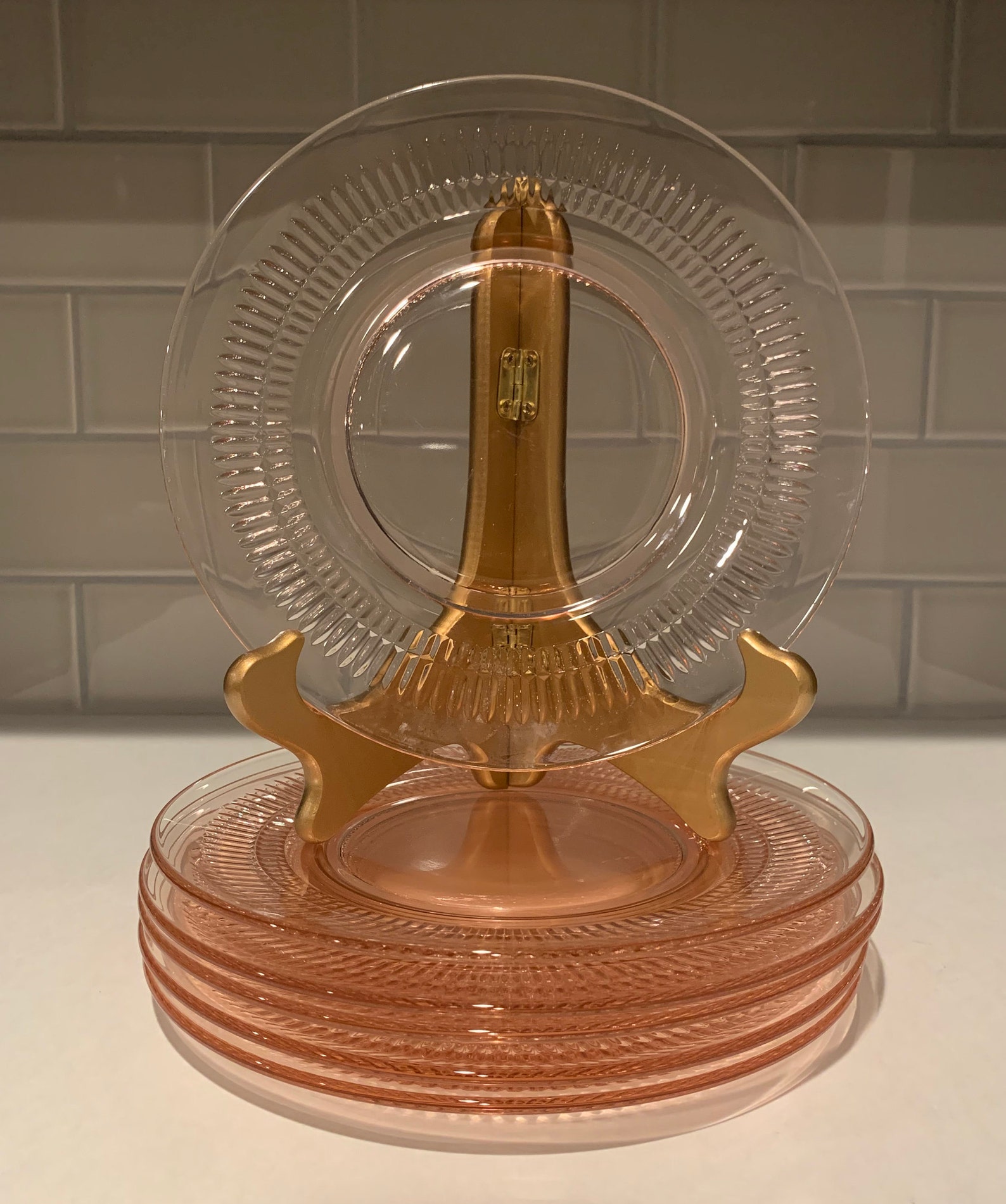 Pink Depression Glass Plates Pink Glass Tablescape Pretty - Etsy