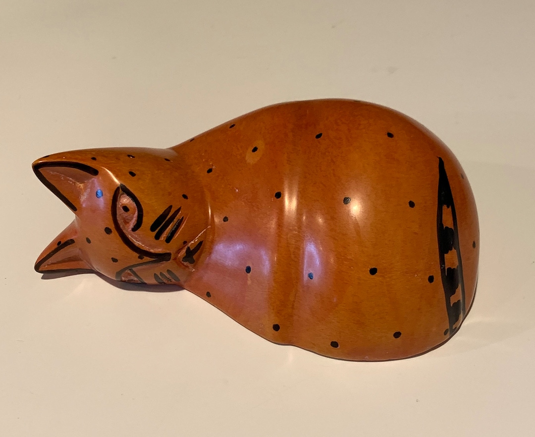 Napping Cat Figurine Napping Stone Cat Decor - Etsy