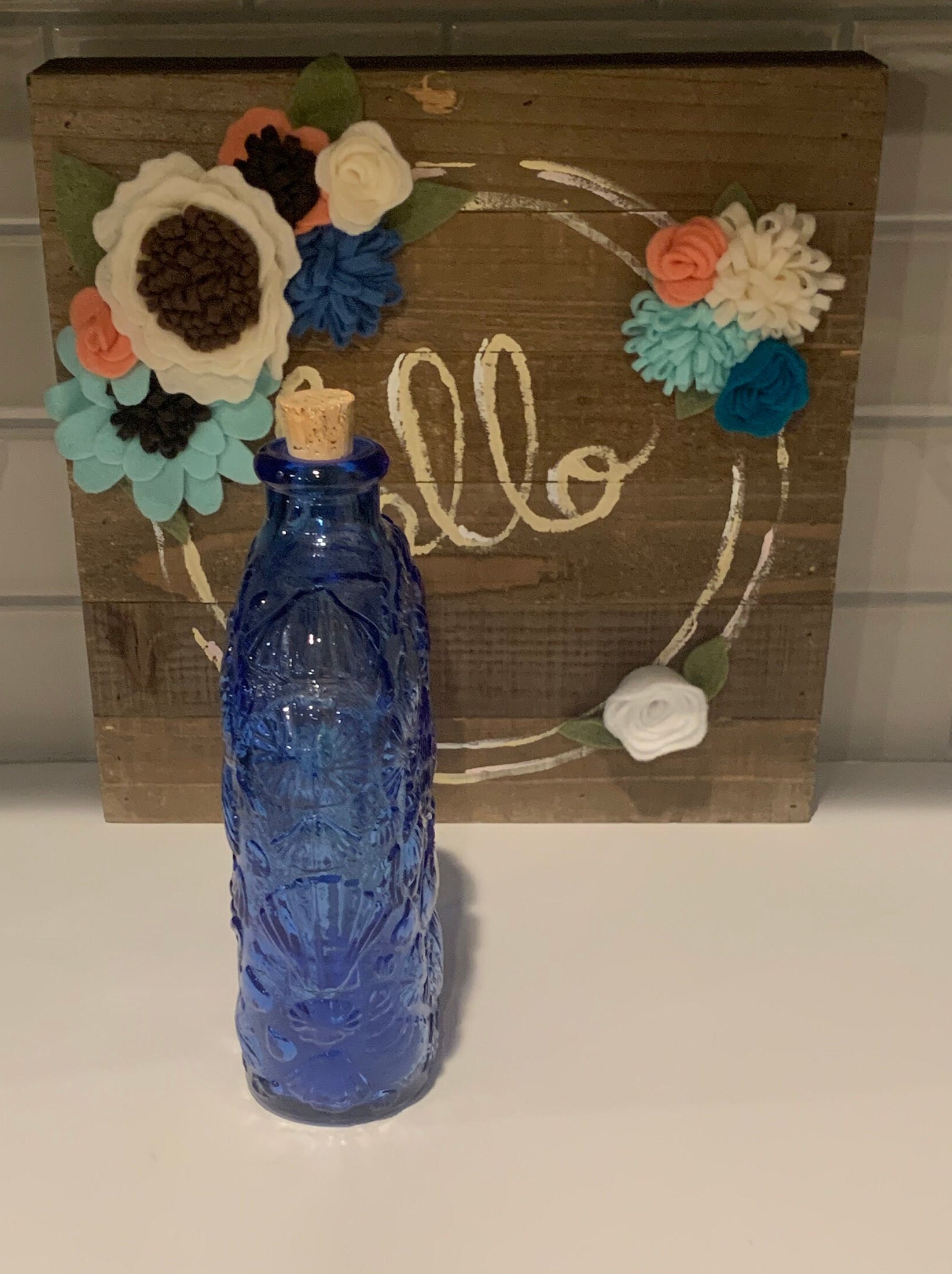 Cobalt Blue Shell Bottle Made in Canada Blue Glass Bottle - Etsy