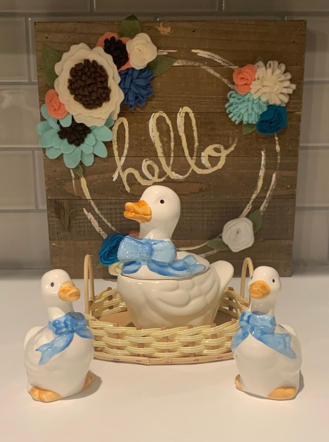 Vintage Ceramic Geese Sugar and Salt/pepper Shakers | Geese Kitchen ...