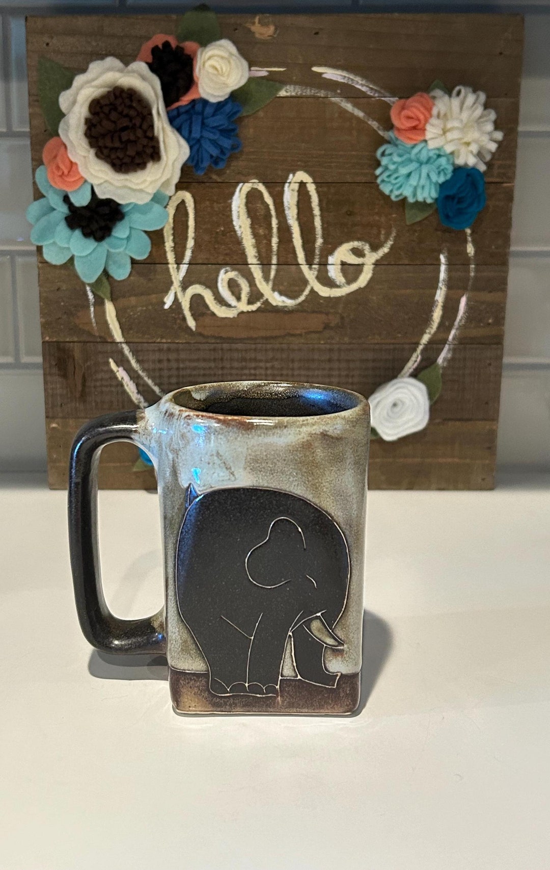 Elephant Pottery Mug by Maria Elephant Kitchen Decor Elephant Lover ...