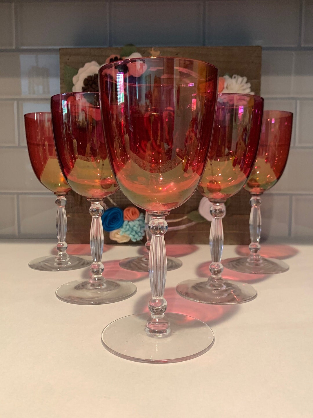Red Lyric Water Goblets by Crate & Barrel | Replacement Lyric Water ...