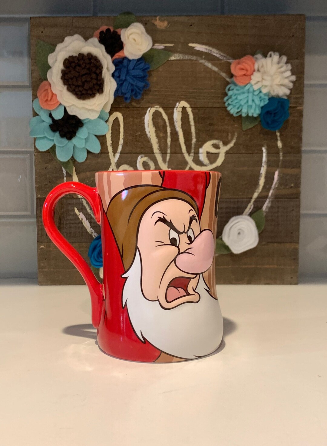 Vintage Grumpy Coffee Mug Red Grumpy Coffee Mug - Etsy