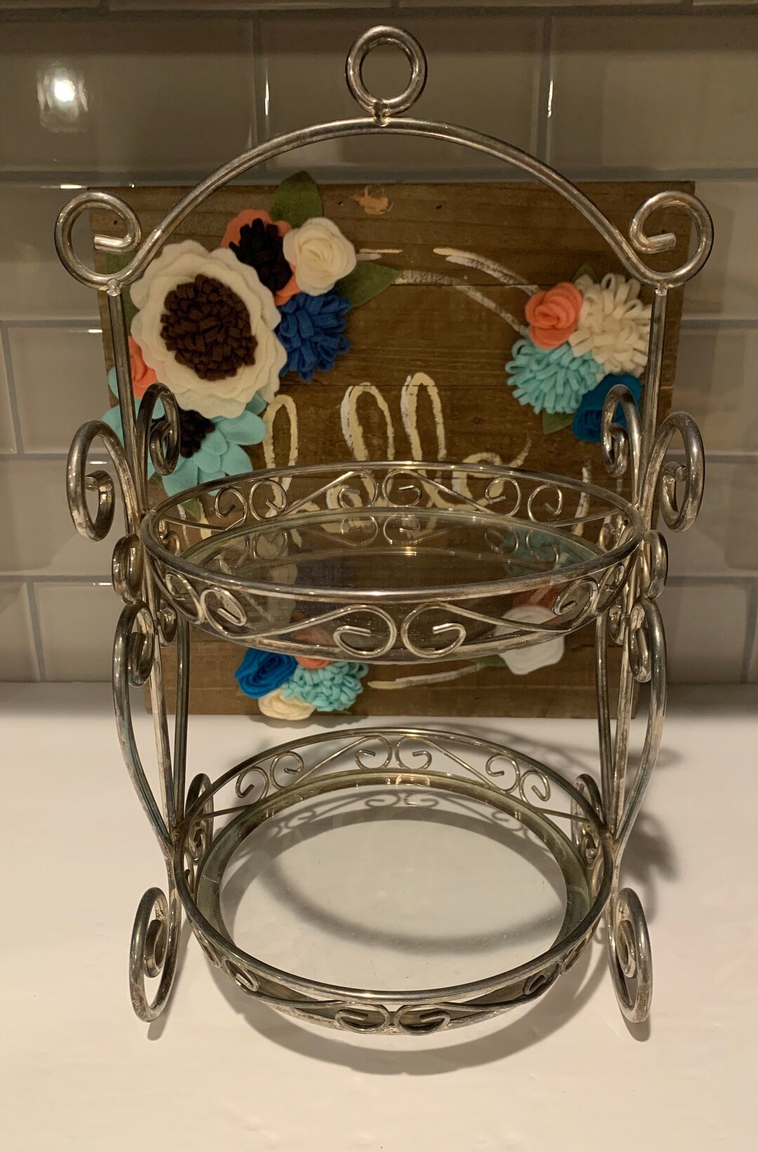 Vintage Two Tiered Desert Stand Treat Stand Baby Shower Southern ...