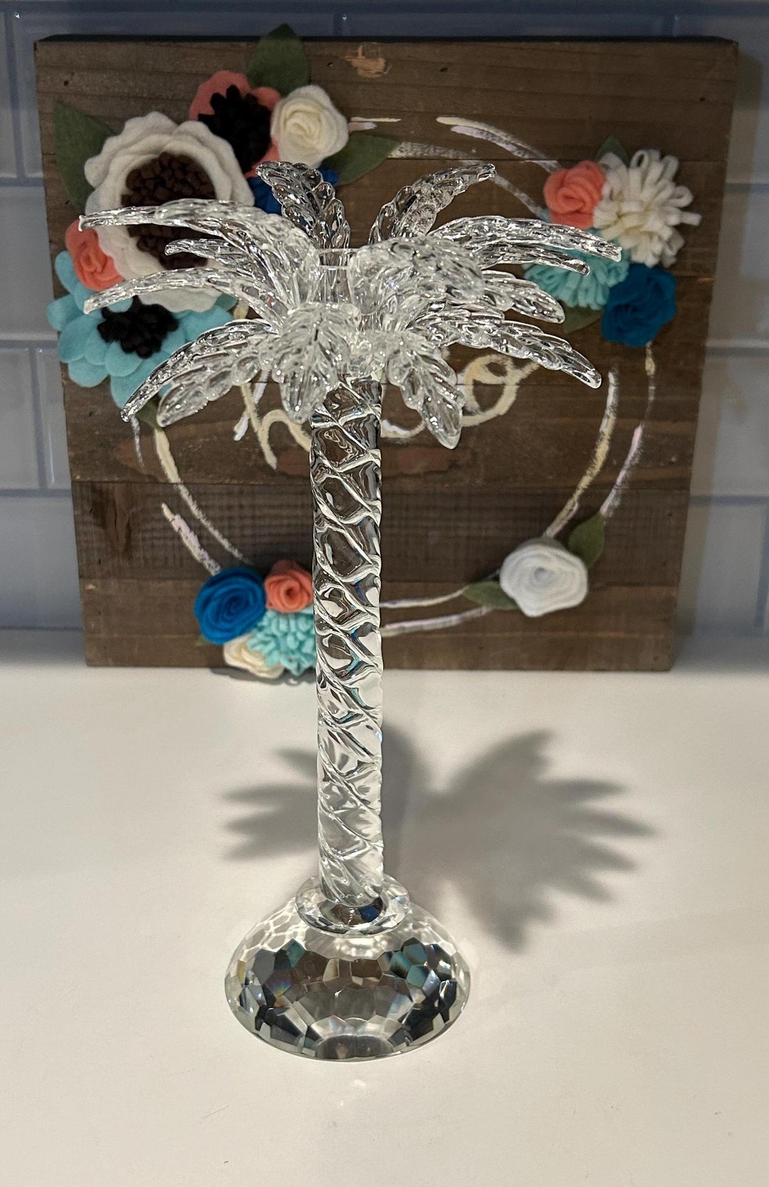 Palm Tree Candle Holder Godinger Crystal Palm Tree Candle Holder - Etsy