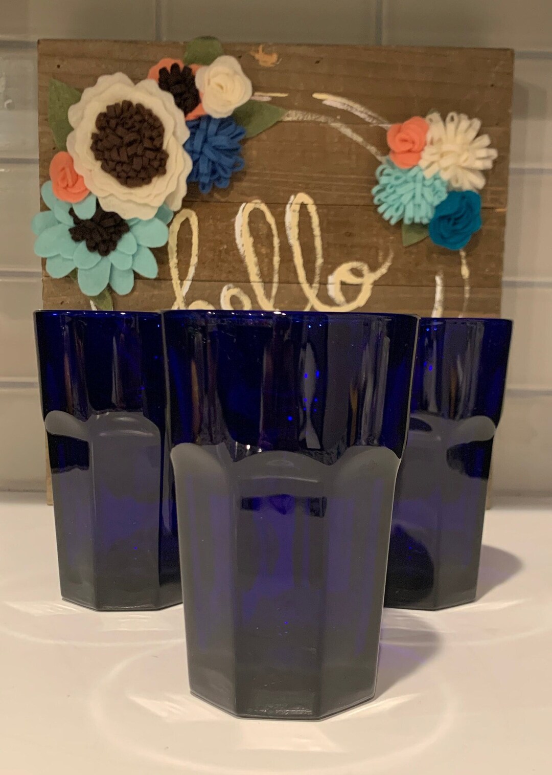 Gibraltar Cobalt Blue Glasses by Libbey Glass Company Cobalt - Etsy