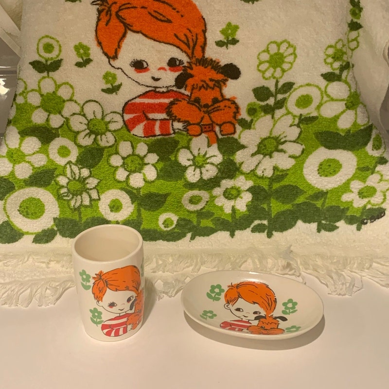 Vintage Bath Towel Dog - Etsy