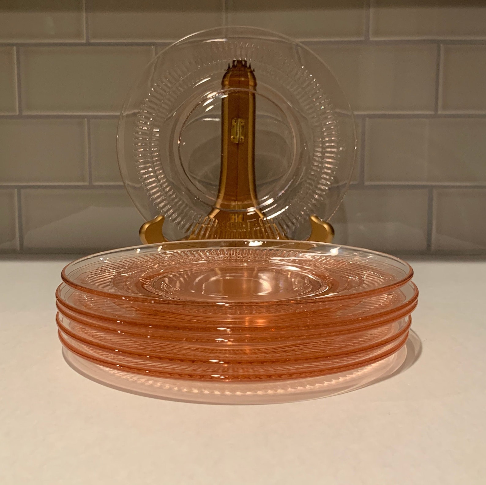 Pink Depression Glass Plates Pink Glass Tablescape Pretty | Etsy