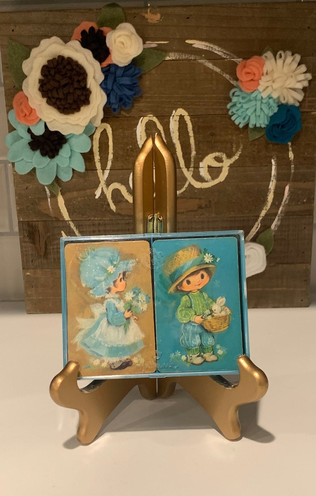 Vintage Hallmark Bridge Double Deck Playing Cards. Collectable Boy and ...