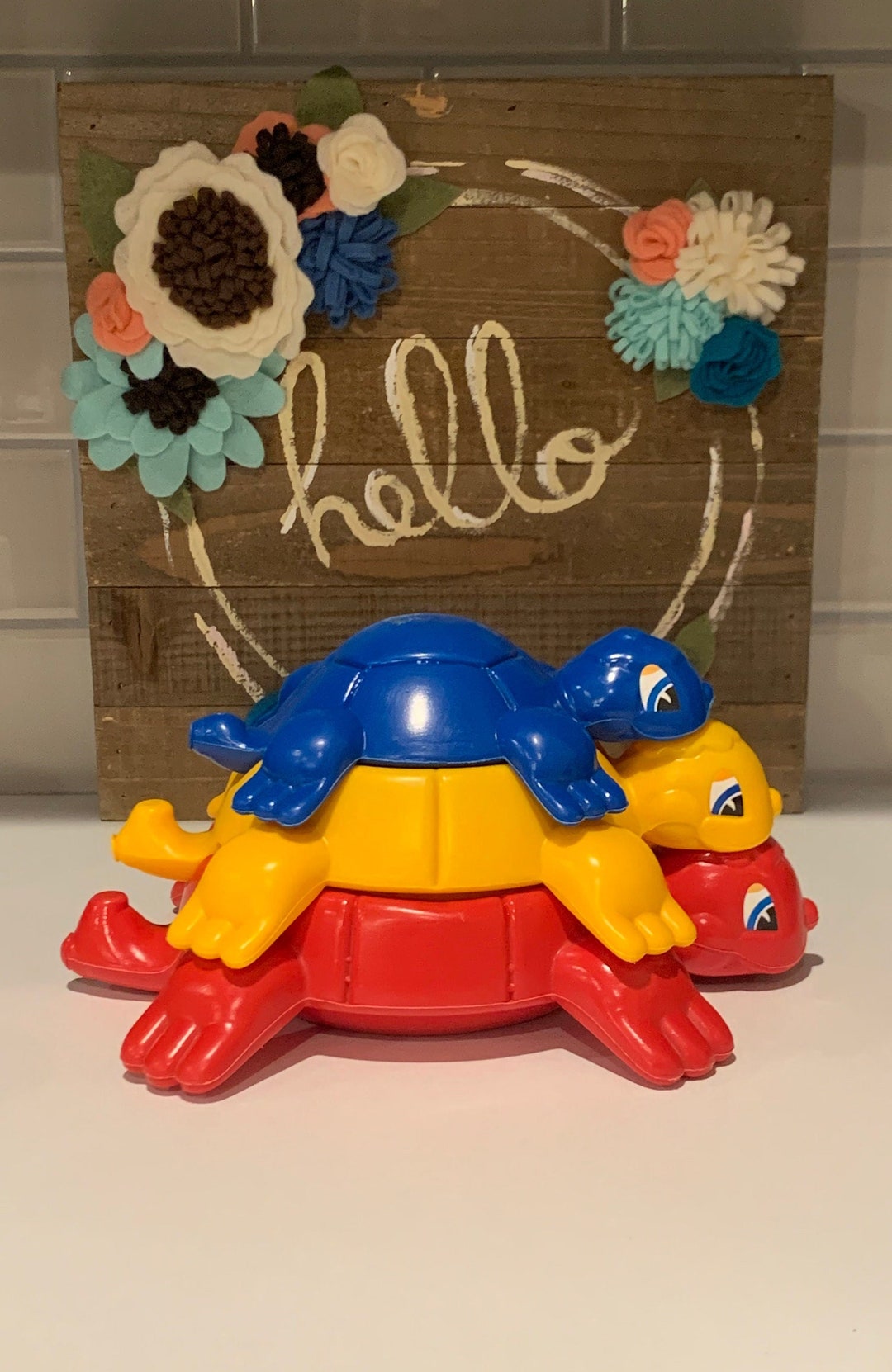 Vintage Smoby France Stackable Toy Turtles Primary Colors Smoby ...