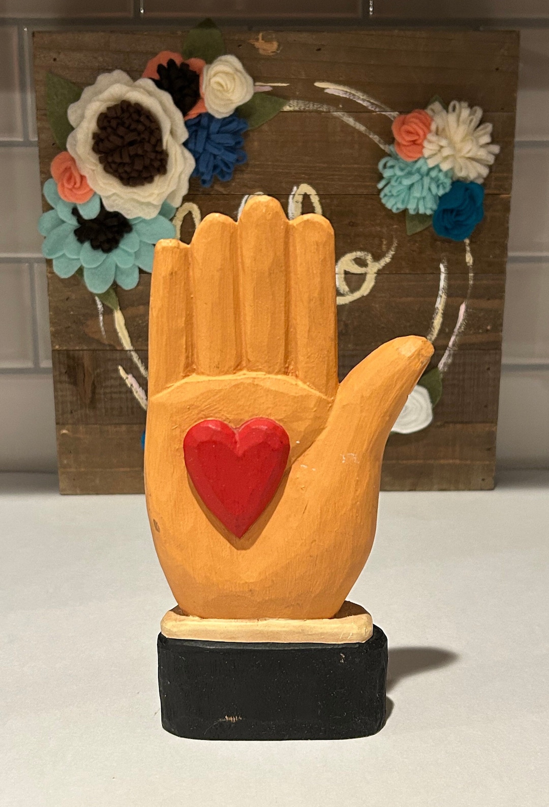 Heart in Hand Wood Sculpture by James Haddon | Collectable Art ...
