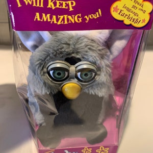 Furby Gray With Black Tummy and Green Eyes | Collectable Furby - Etsy