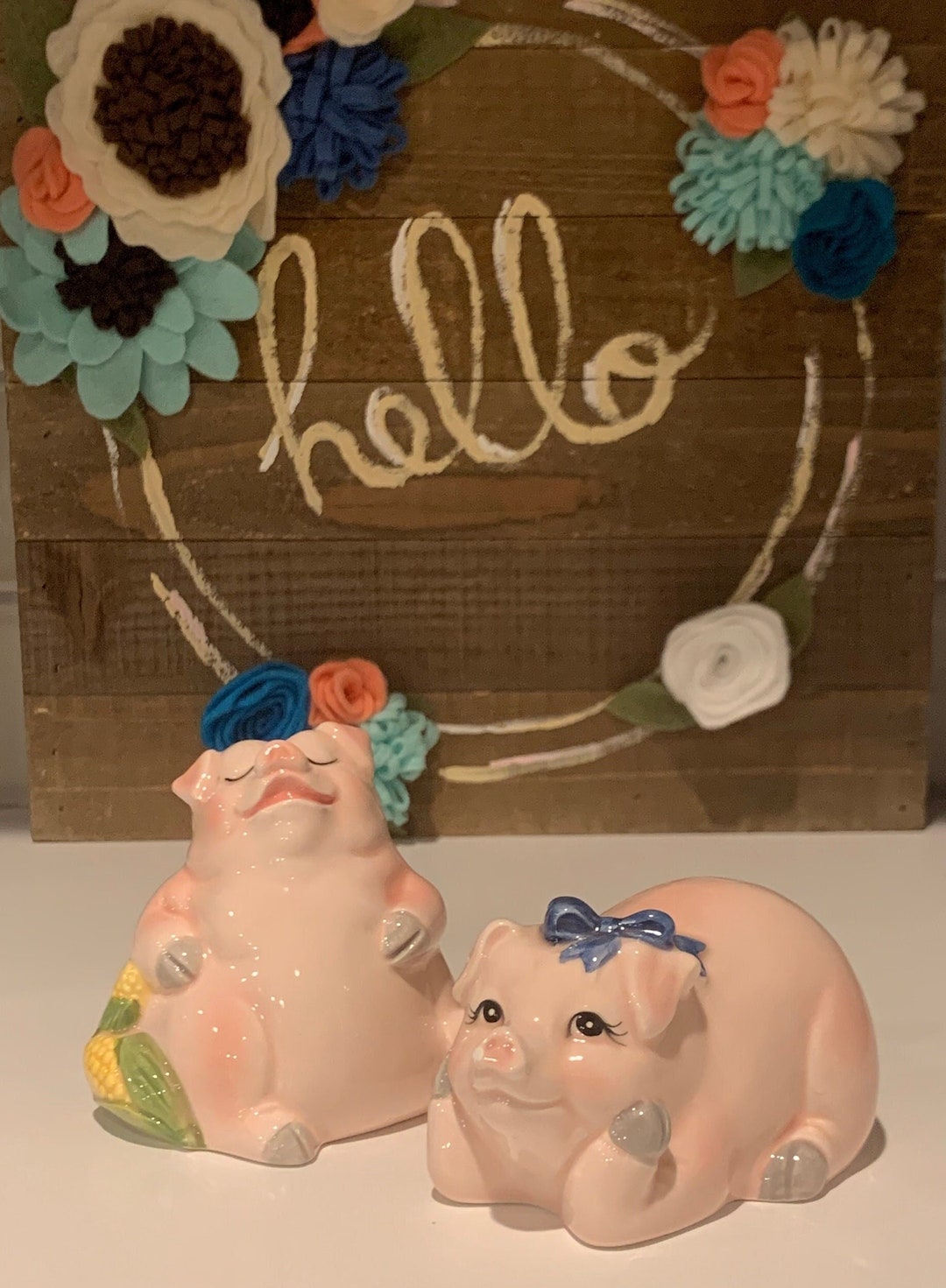 Mary Ann Baker Otagiri Pig Sale and Pepper Shaker | Otagiri Pink Pig ...