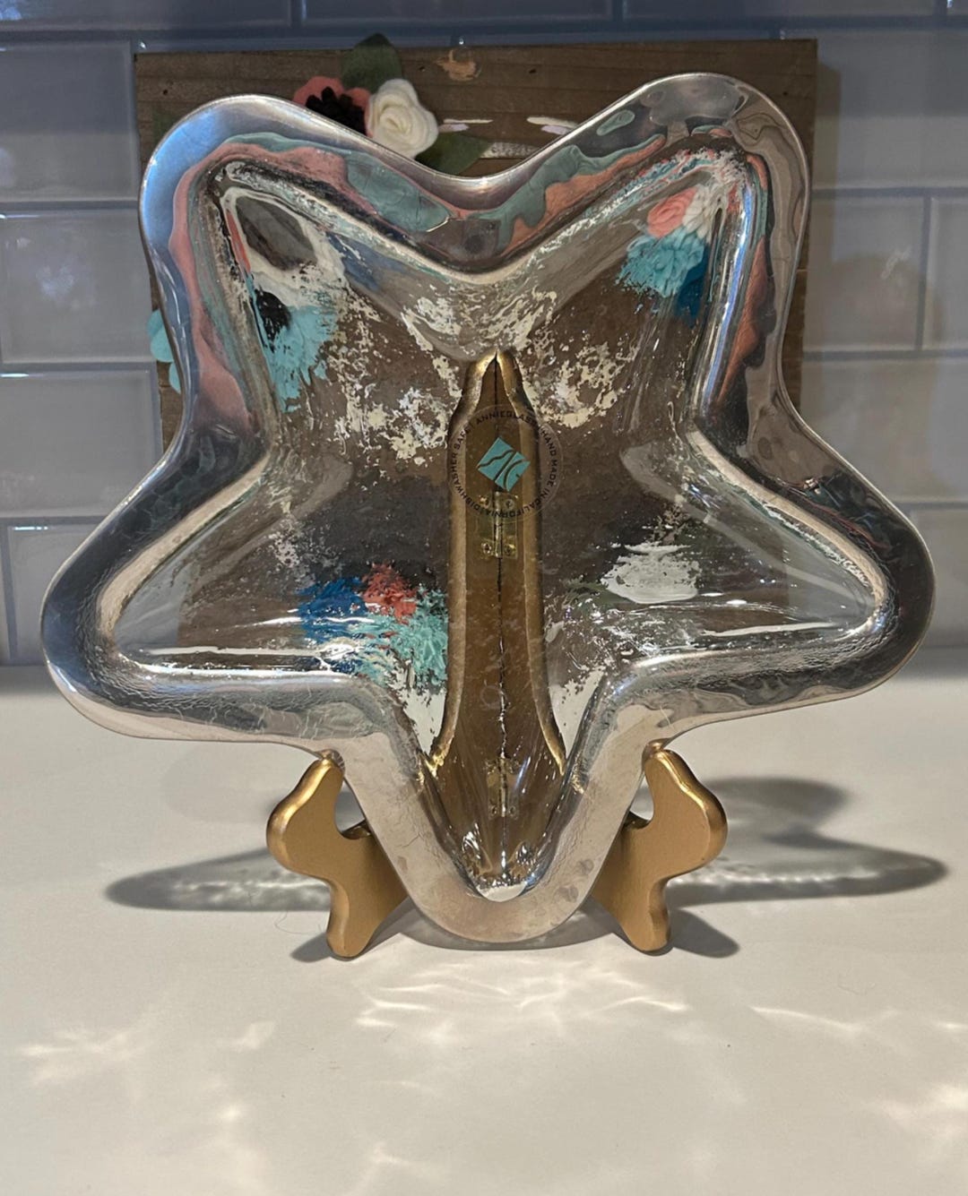 Annieglass Star Dish | Star Glass Serving Tray - Etsy