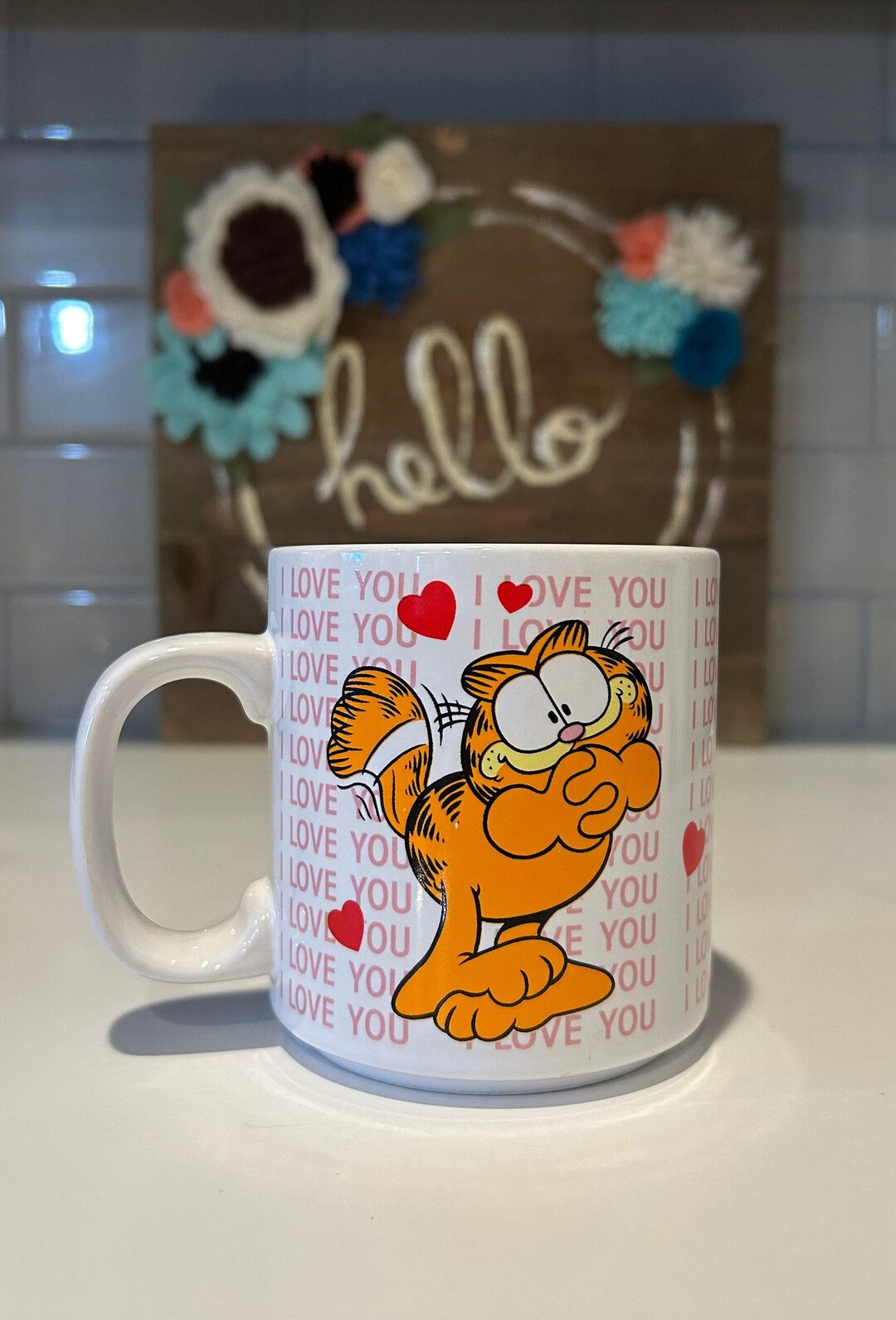 Vintage Garfield I Love You Coffee Mug Collectable Garfield Coffee Mug ...
