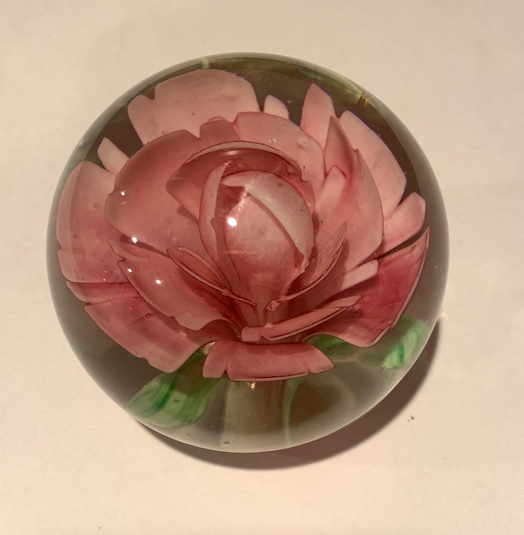 Pink Flower Paperweight | Collectable Paperweight - Etsy