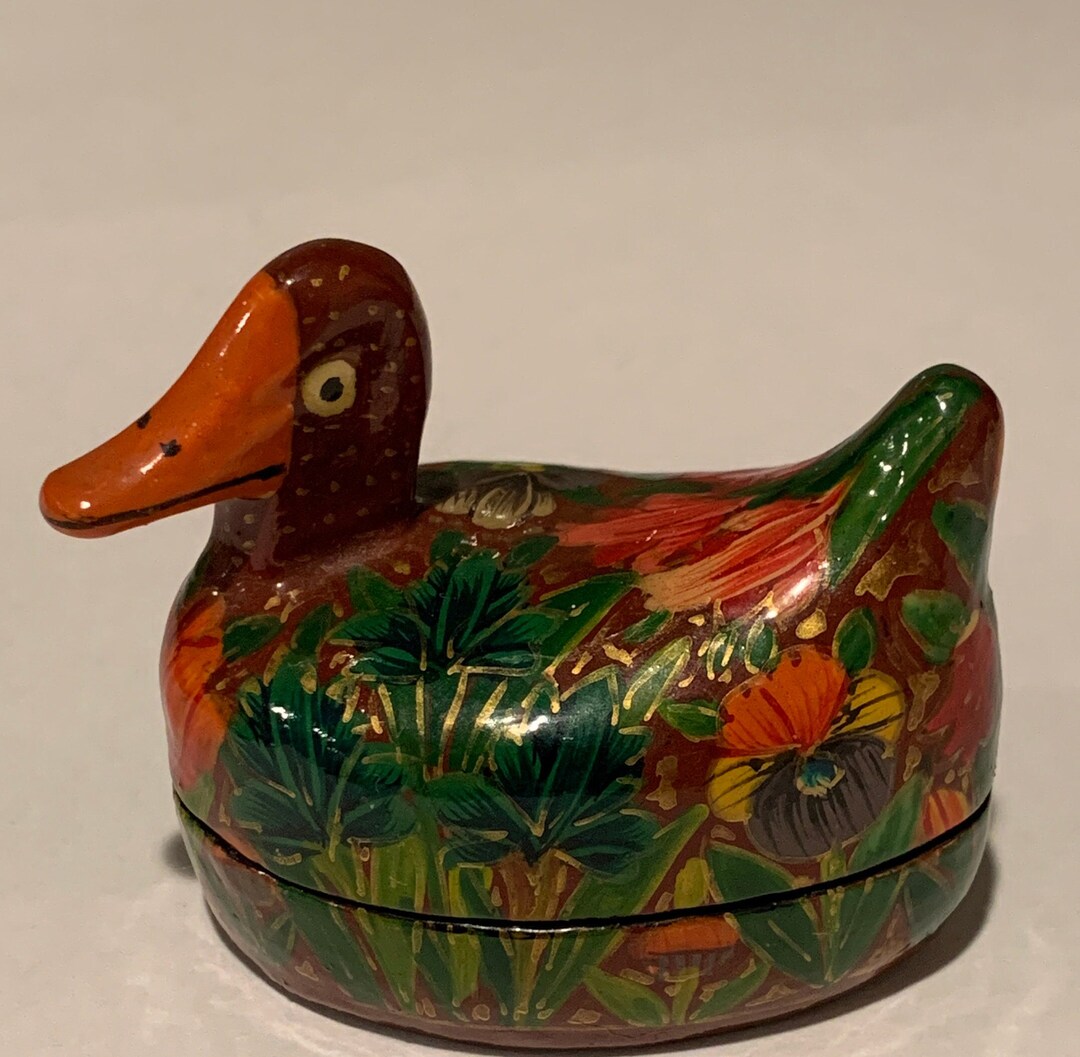 Duck Kashmir Lacquer Trinket Box With Lid Hand Made by Ali Brothers ...