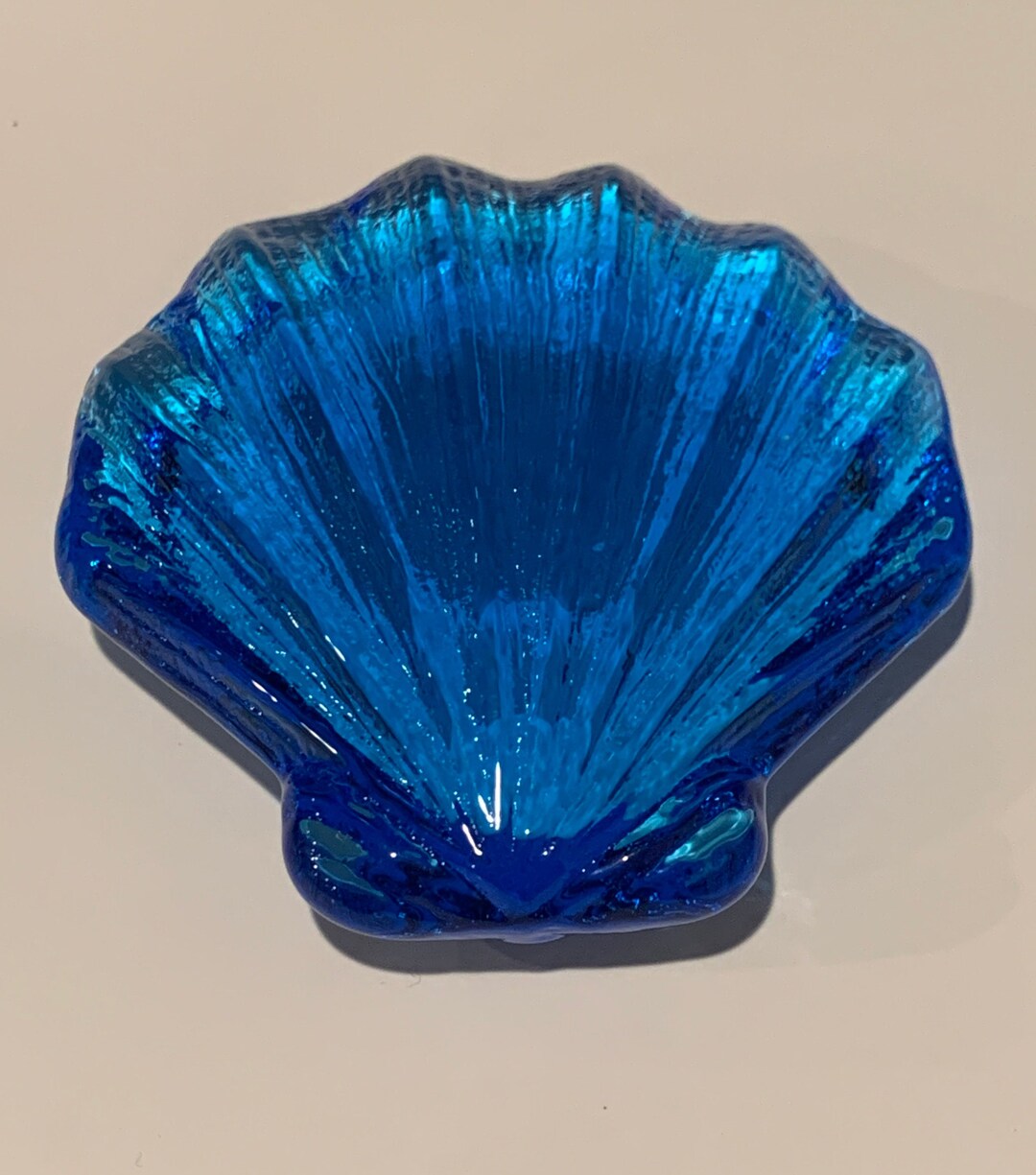 Cobalt Blue Sea Shell Paperweight | Illumination Aqua Glass Seashell ...