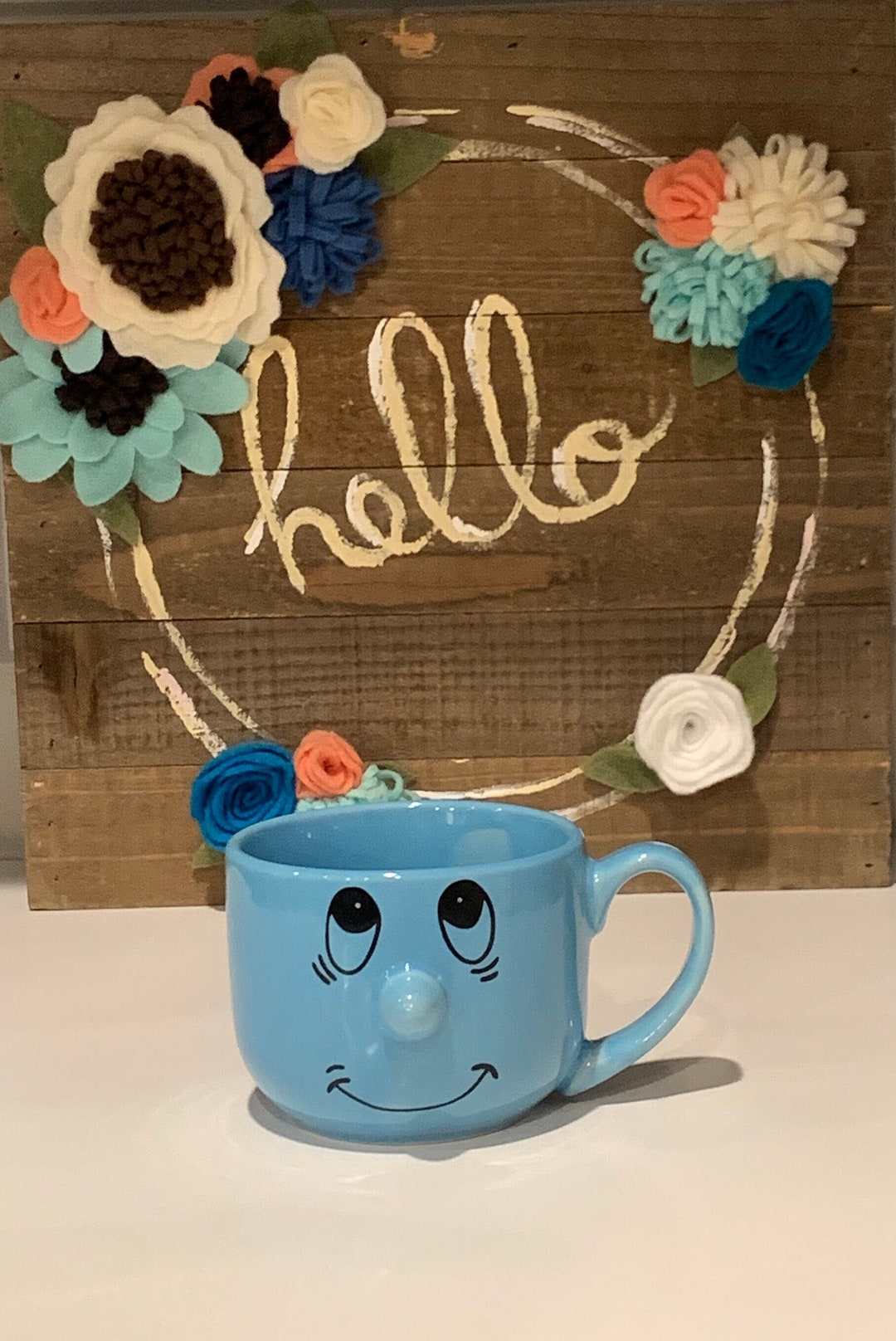 Livingware Collection Blue Face With 3D Nose Coffee Mug Collectable 3D ...