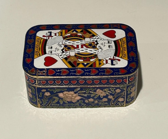 Cloisonne Enamel Metal Playing Cards Case. Ornate Pla… - Gem