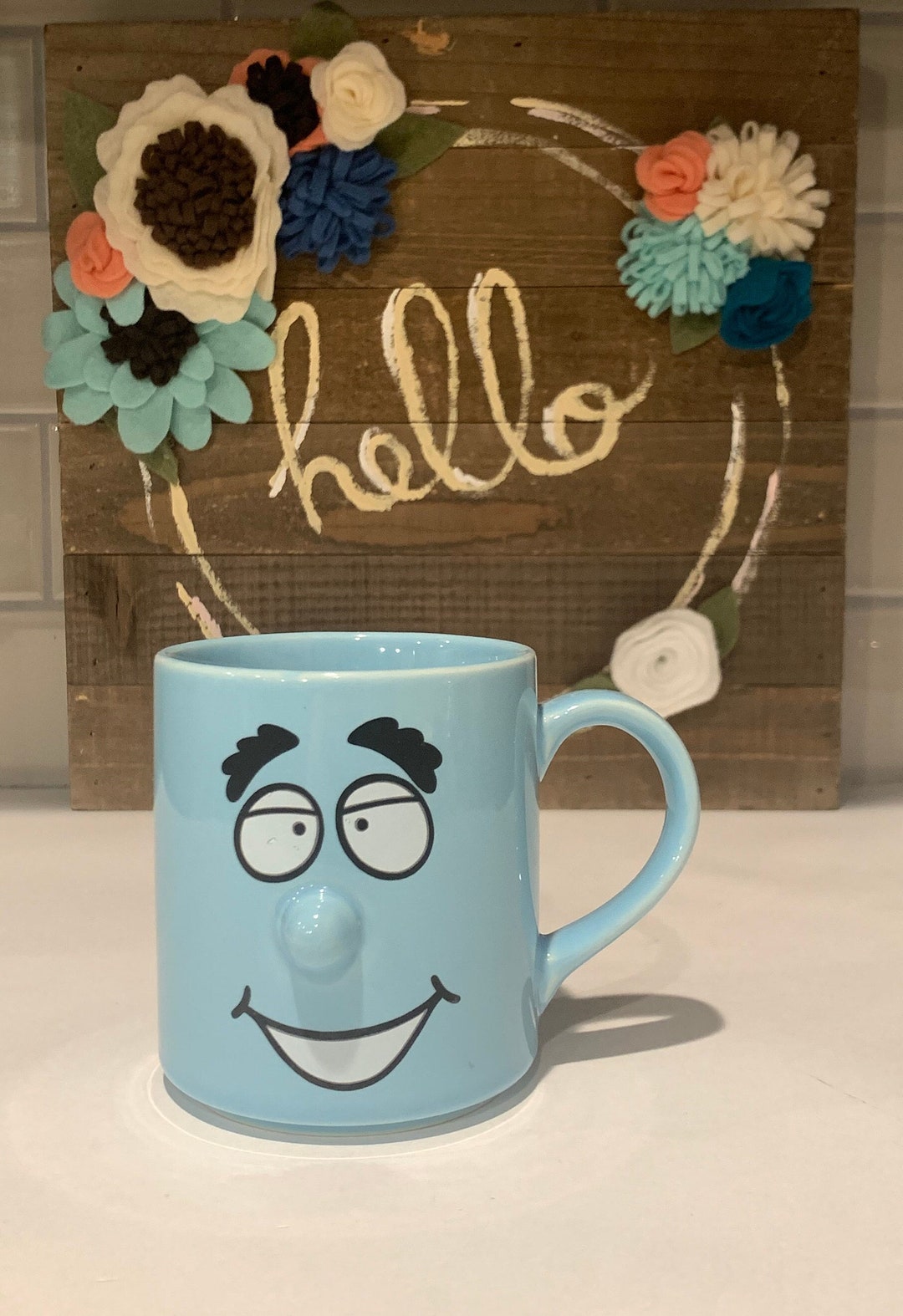 Livingware Collection Blue Face With 3D Nose Coffee Mug Collectable 3D ...