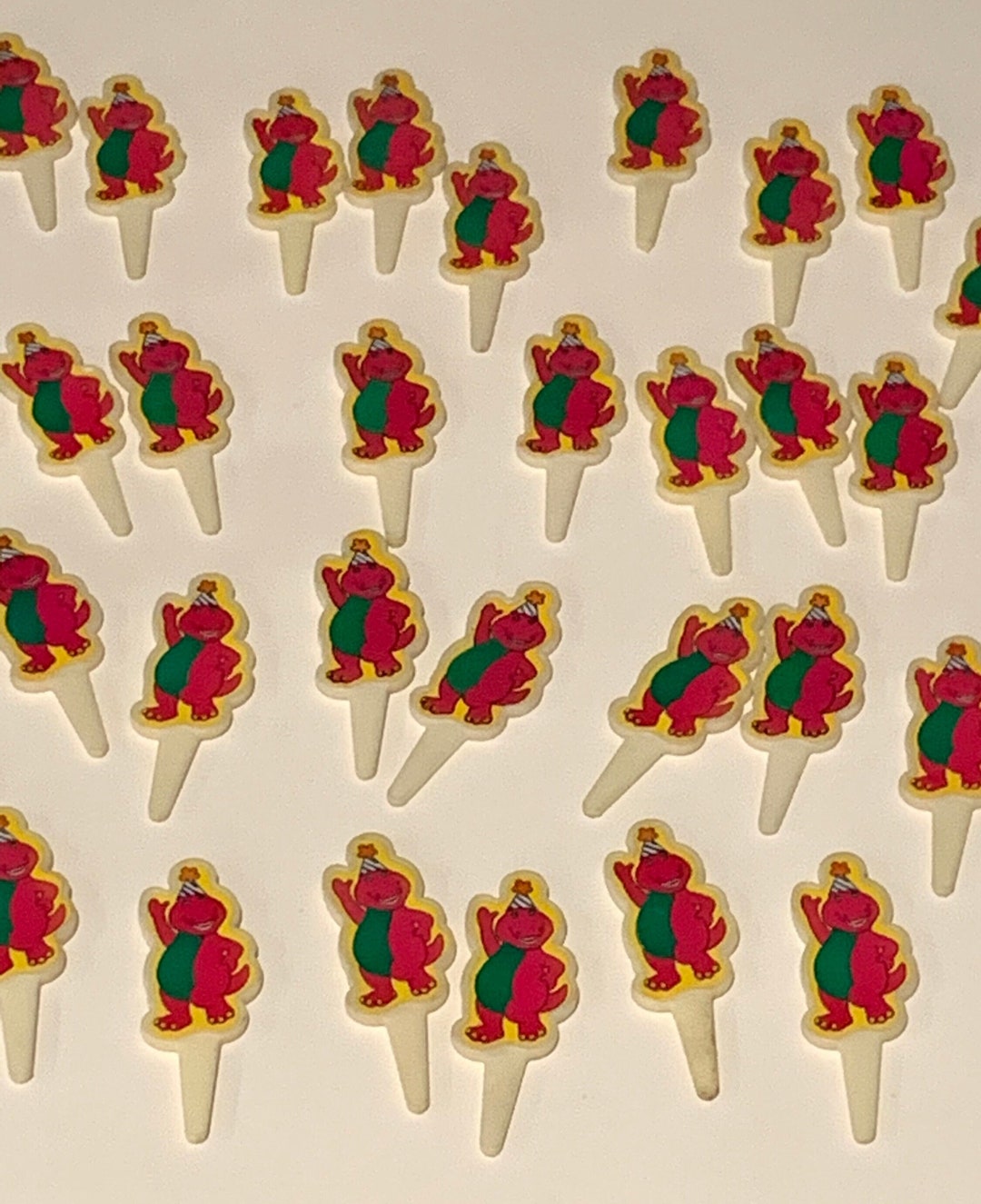 Vintage Barney Cup Cake Toppers | Barney the Big Purple Dinosaur ...