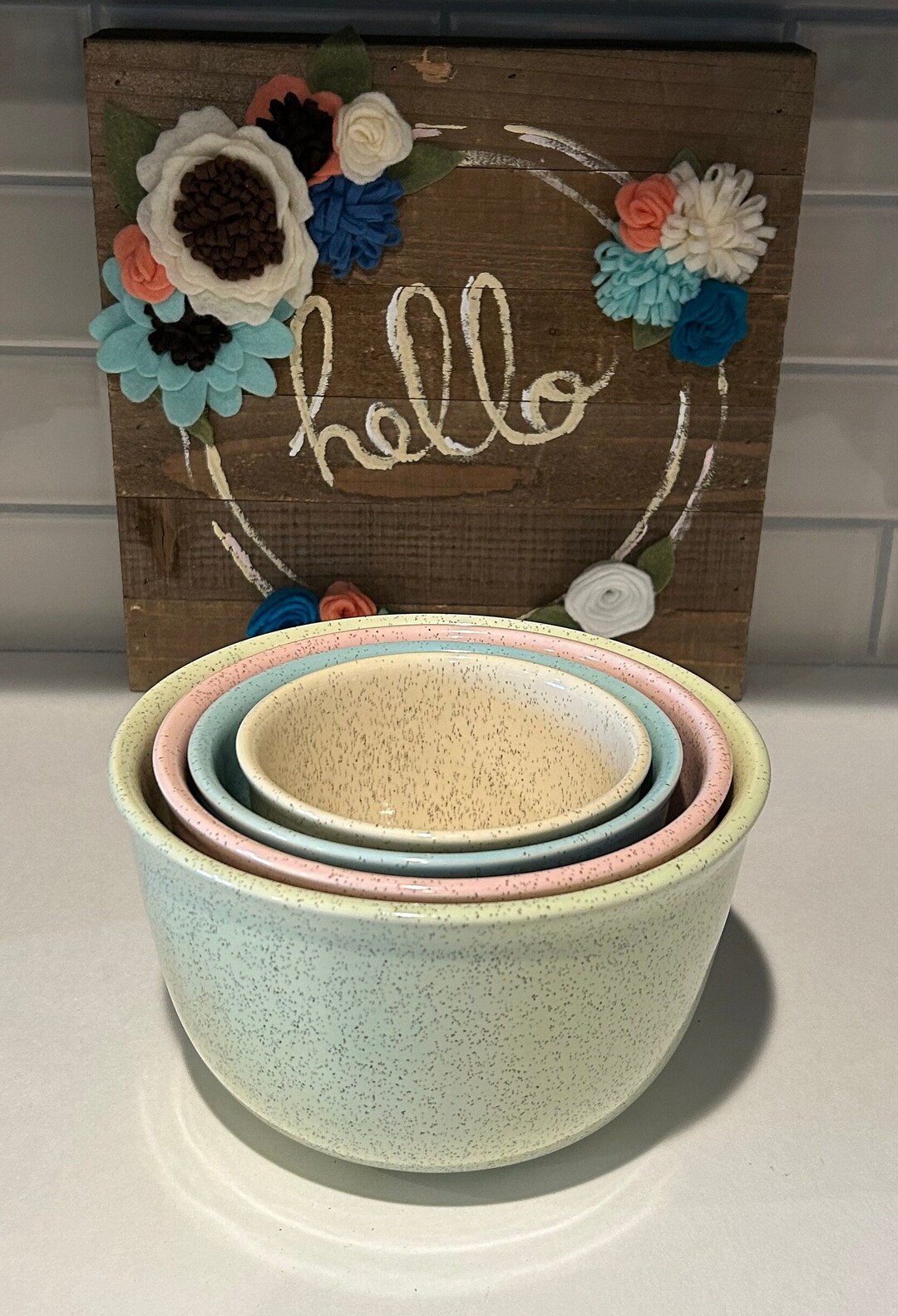 Bauer Pottery Monterey Nesting Bowls Mid Century Modern Bauer Pastel ...