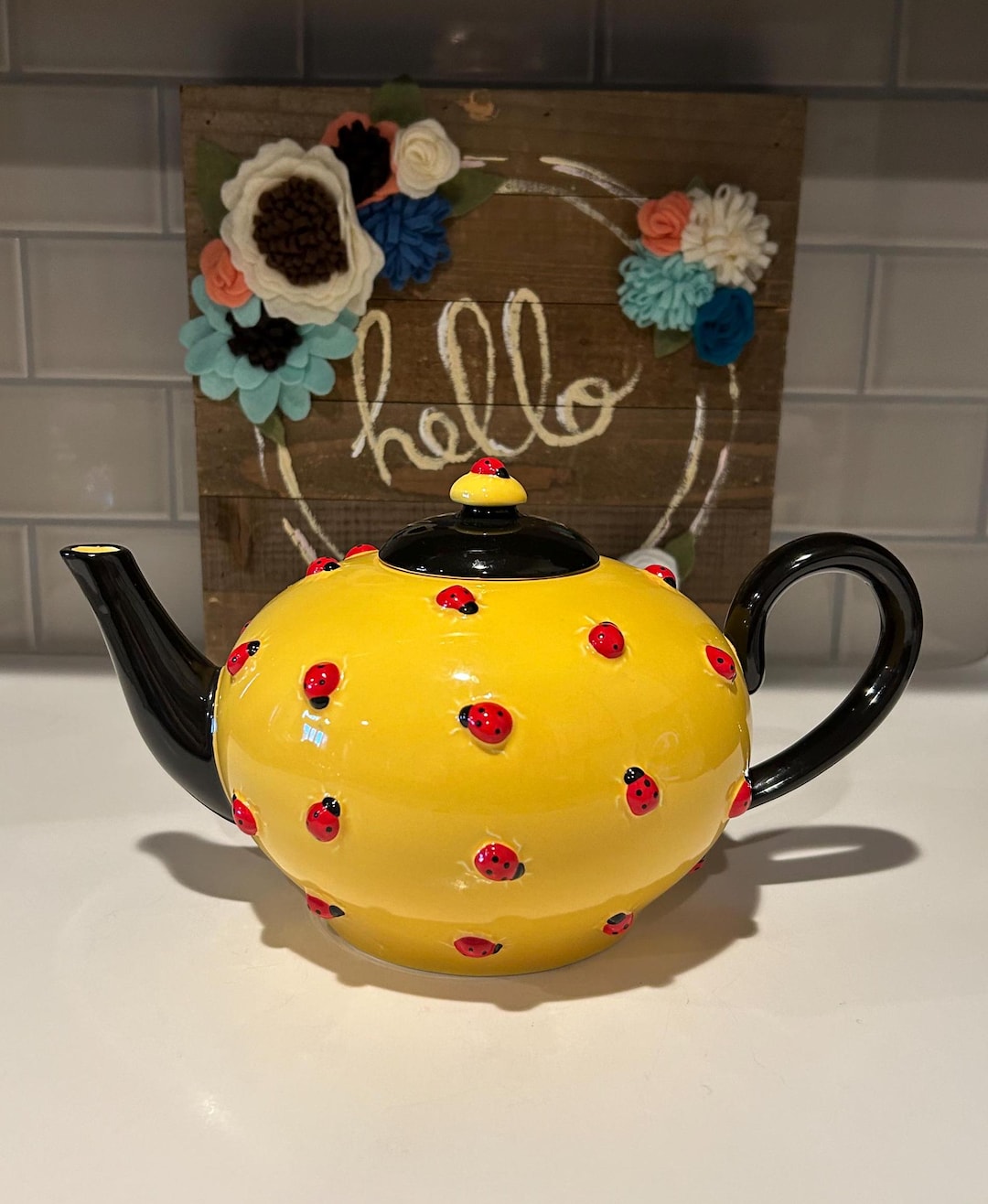 Ladybug Teapot | Department 56 Ladybug Teapot | Yellow Teapot With ...