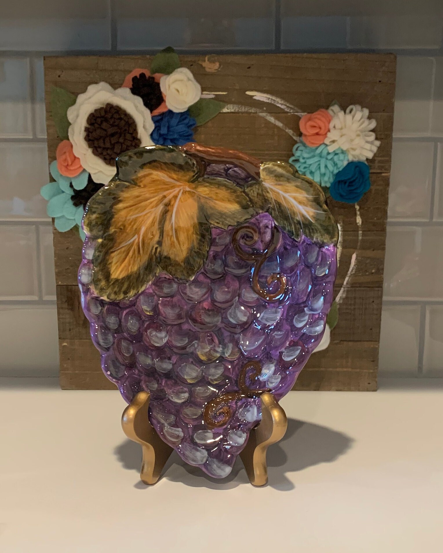 Grape Serving Bowl Grape Kitchen Decor - Etsy