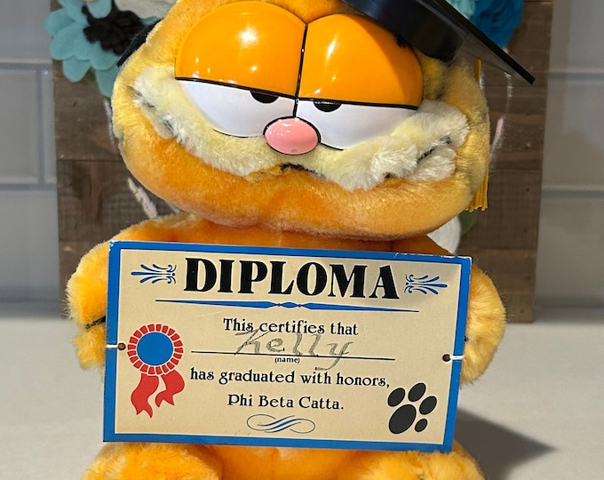 Vintage Garfield Graduation Plush | Collectable Garfield Plush - Etsy