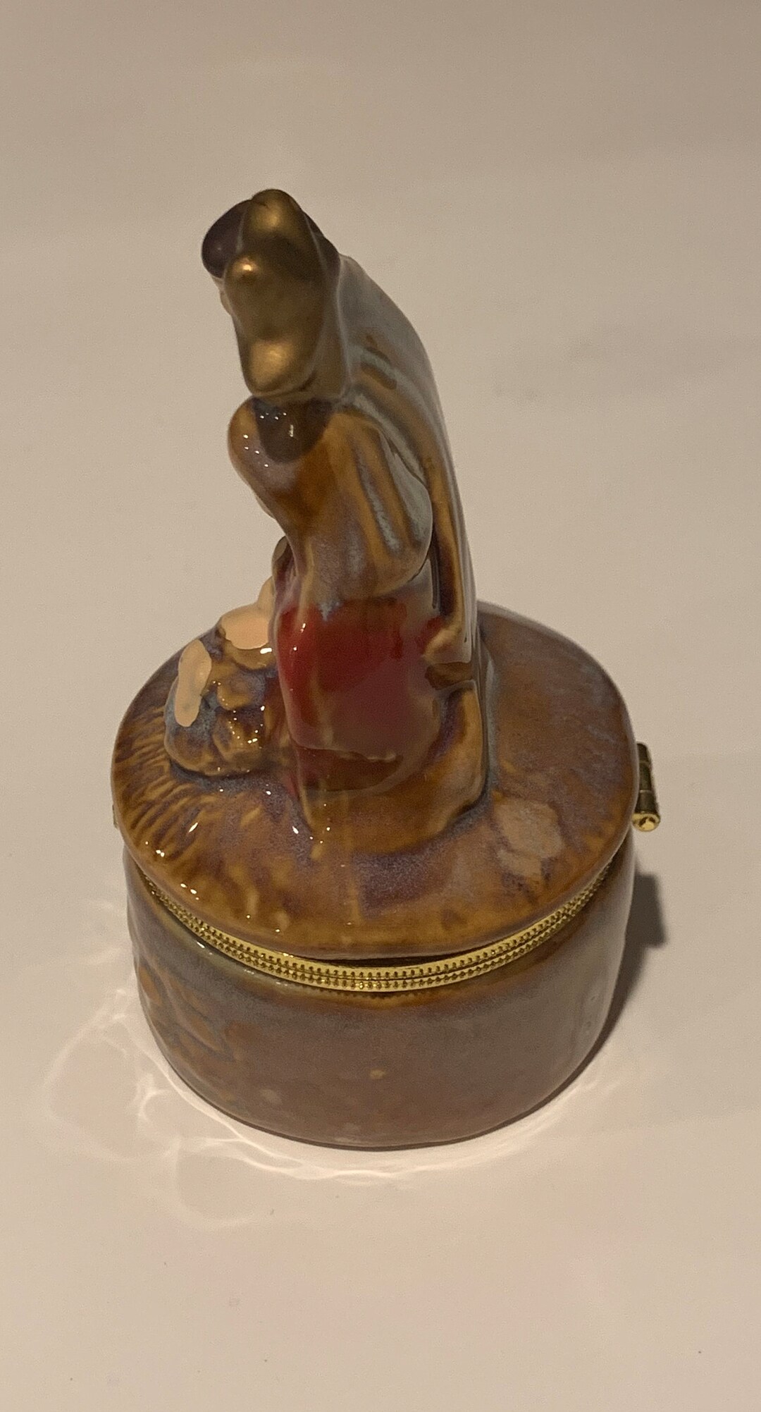 Nativity Scene Hinged Trinket Box Porcelain Nativity Scene Trinket Dish ...