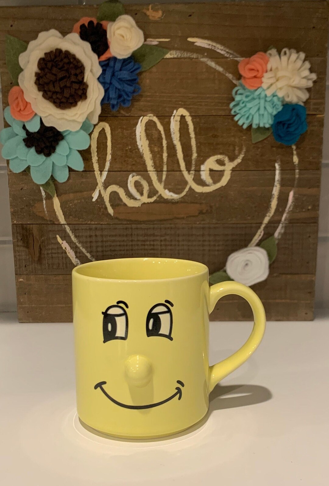 Livingware Collection Yellow Face With 3D Nose Coffee Mug Collectable ...
