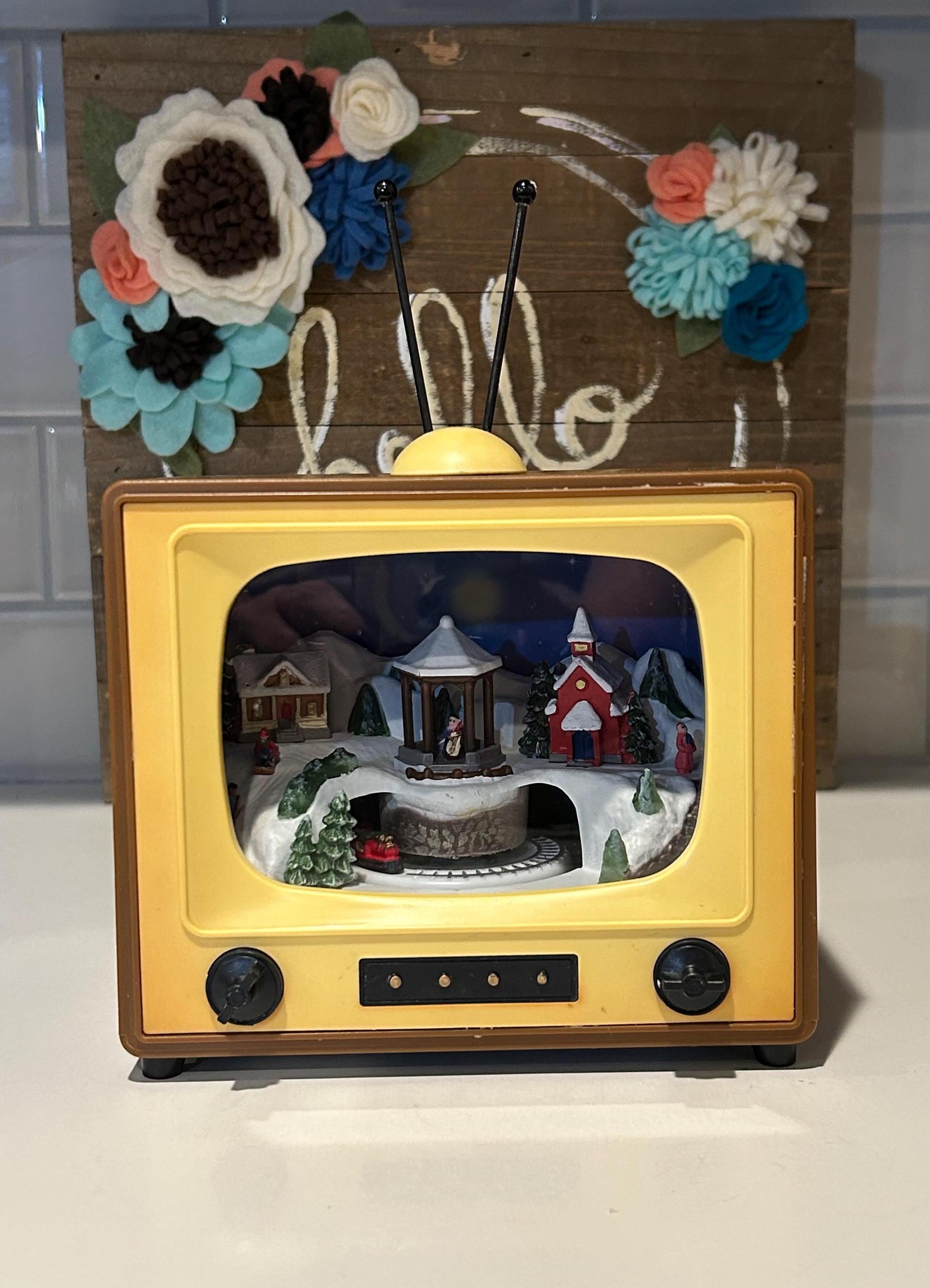 Retro Animated Musical Christmas Scene TV Box: Winter Decor - Etsy