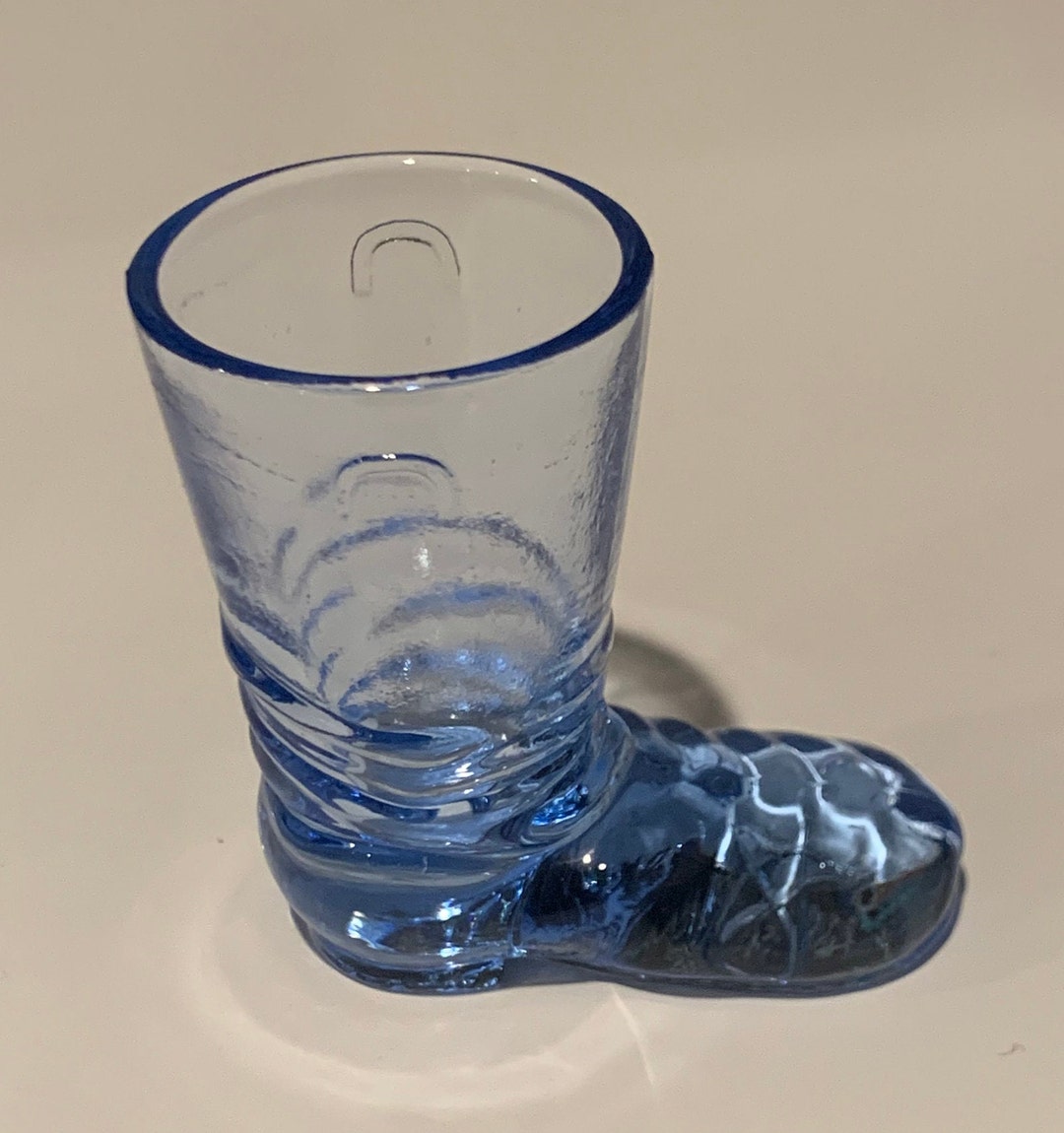 Light Blue Pressed Glass Texas Boot Shot Glass | Texas Bar Decor ...