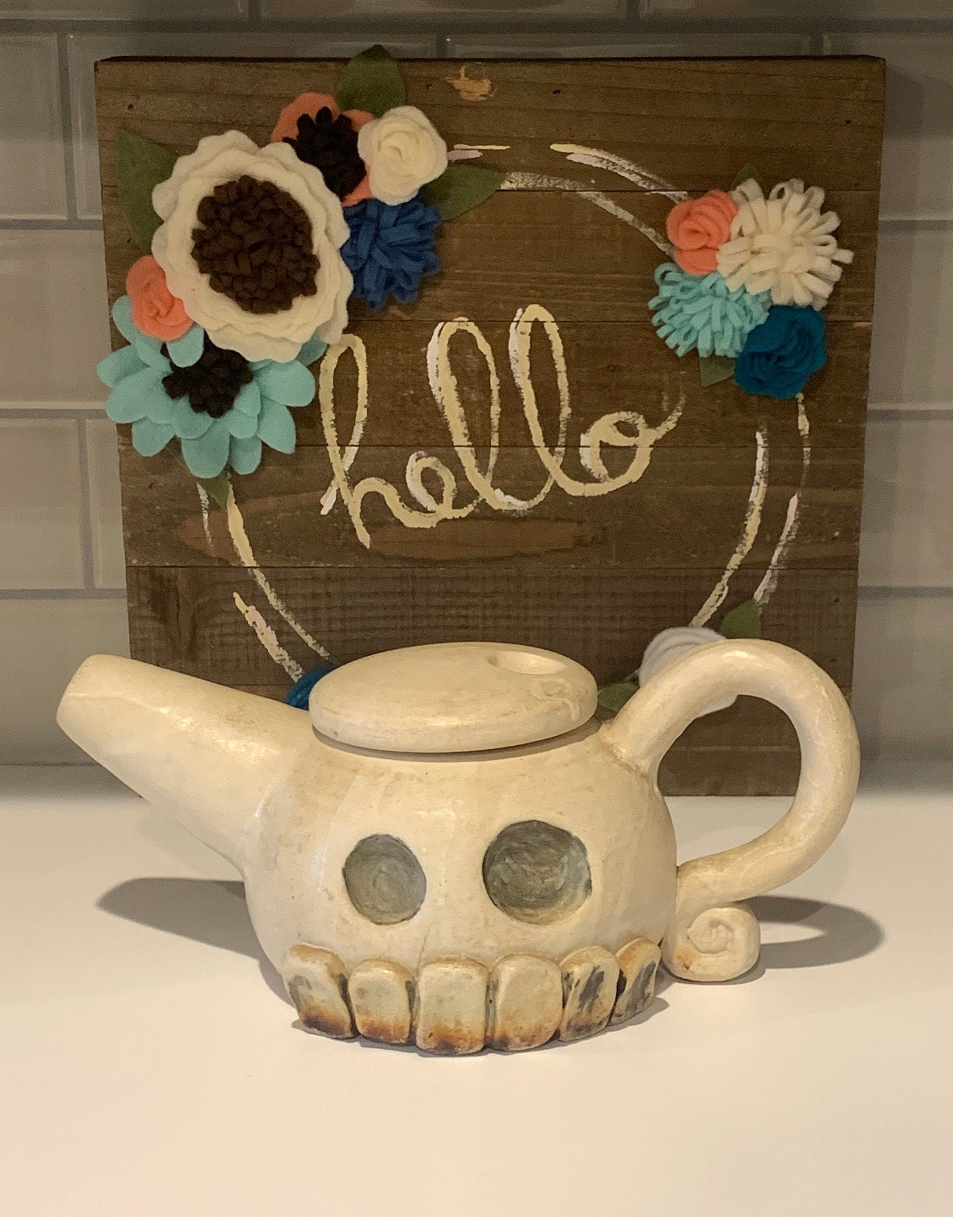 Skeleton Face Pottery Teapot by Skeletal Dropkick - Etsy