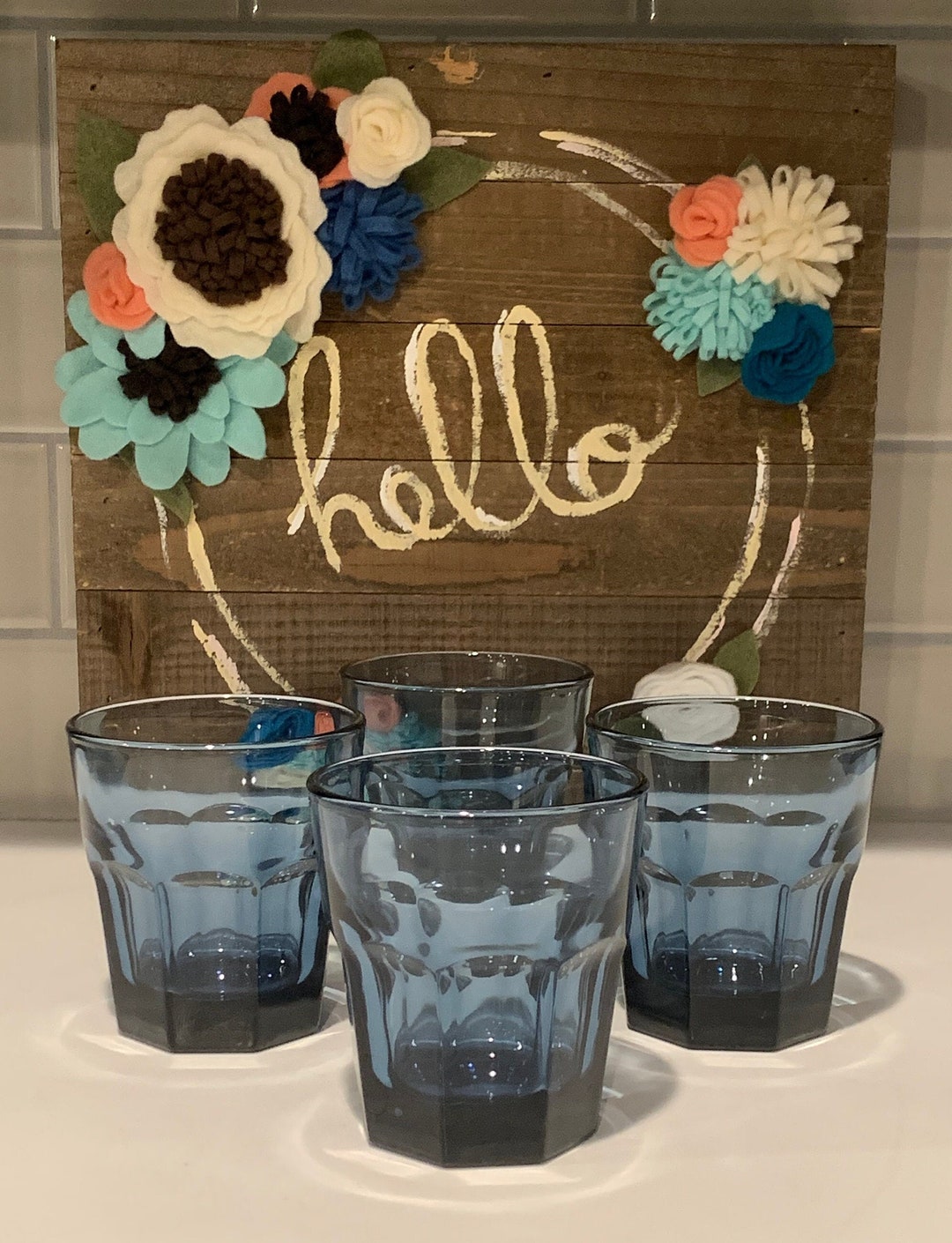 Gibraltar Dusky Blue on the Rocks Glasses by Libbey Glass | Gibraltar ...