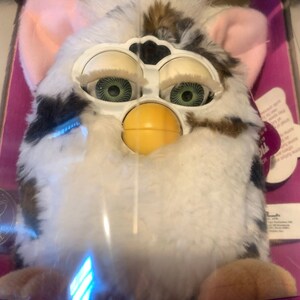Vintage Tiger Leopard Furby - Pink, Grey & Black Electronic Collectable ...