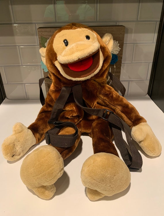 Vintage Curious George Puppet Backpack - Gem
