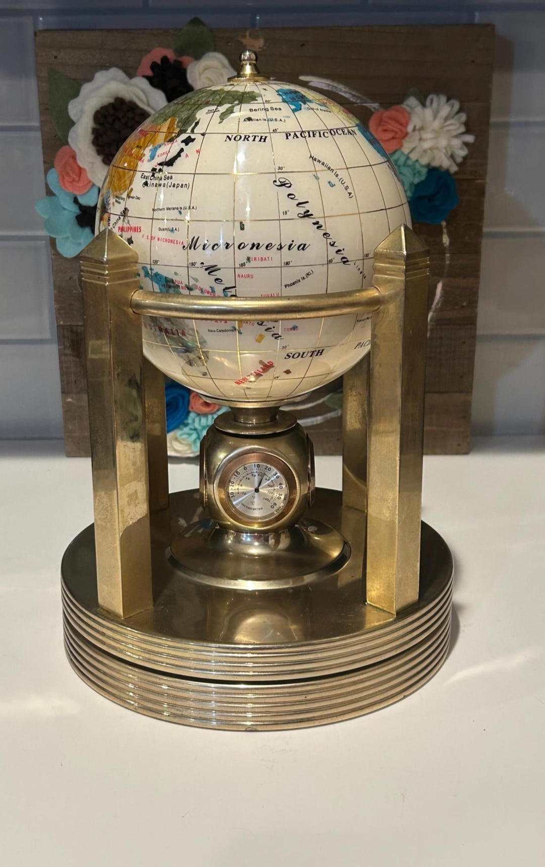 Gemstone World Globe and Clocks - Etsy