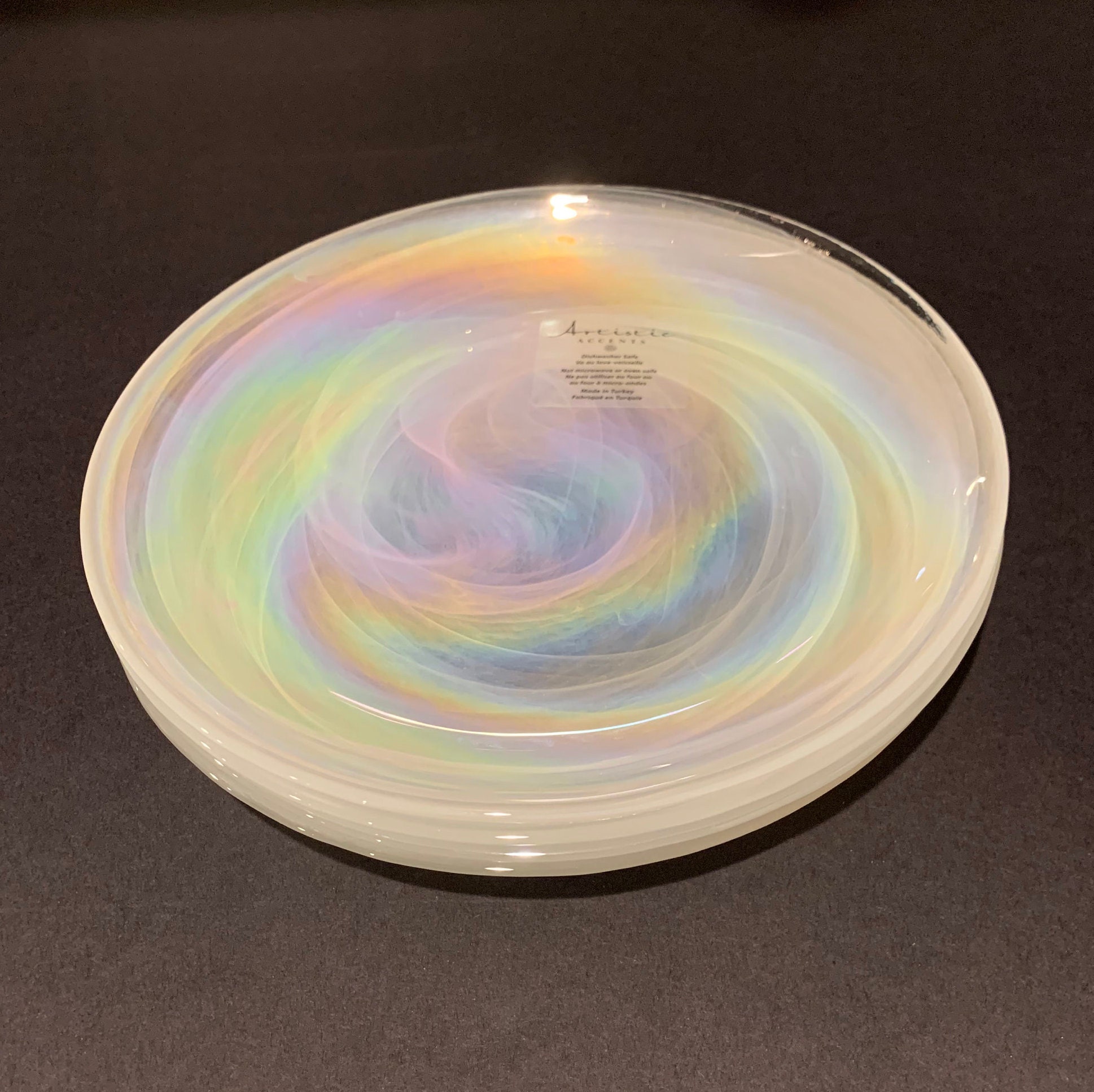 Artistic Accents Opalescent Glass Plates Made In Turkey | Etsy