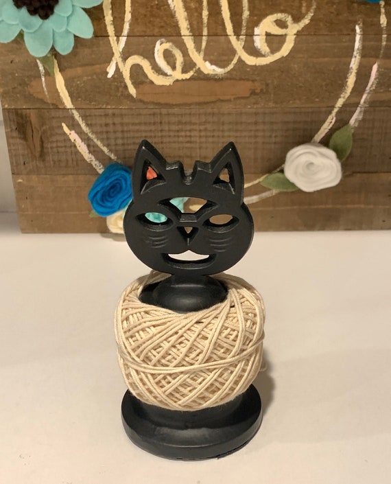Cast Iron Cat String Holder Cat Decor Cat Collectable - Etsy
