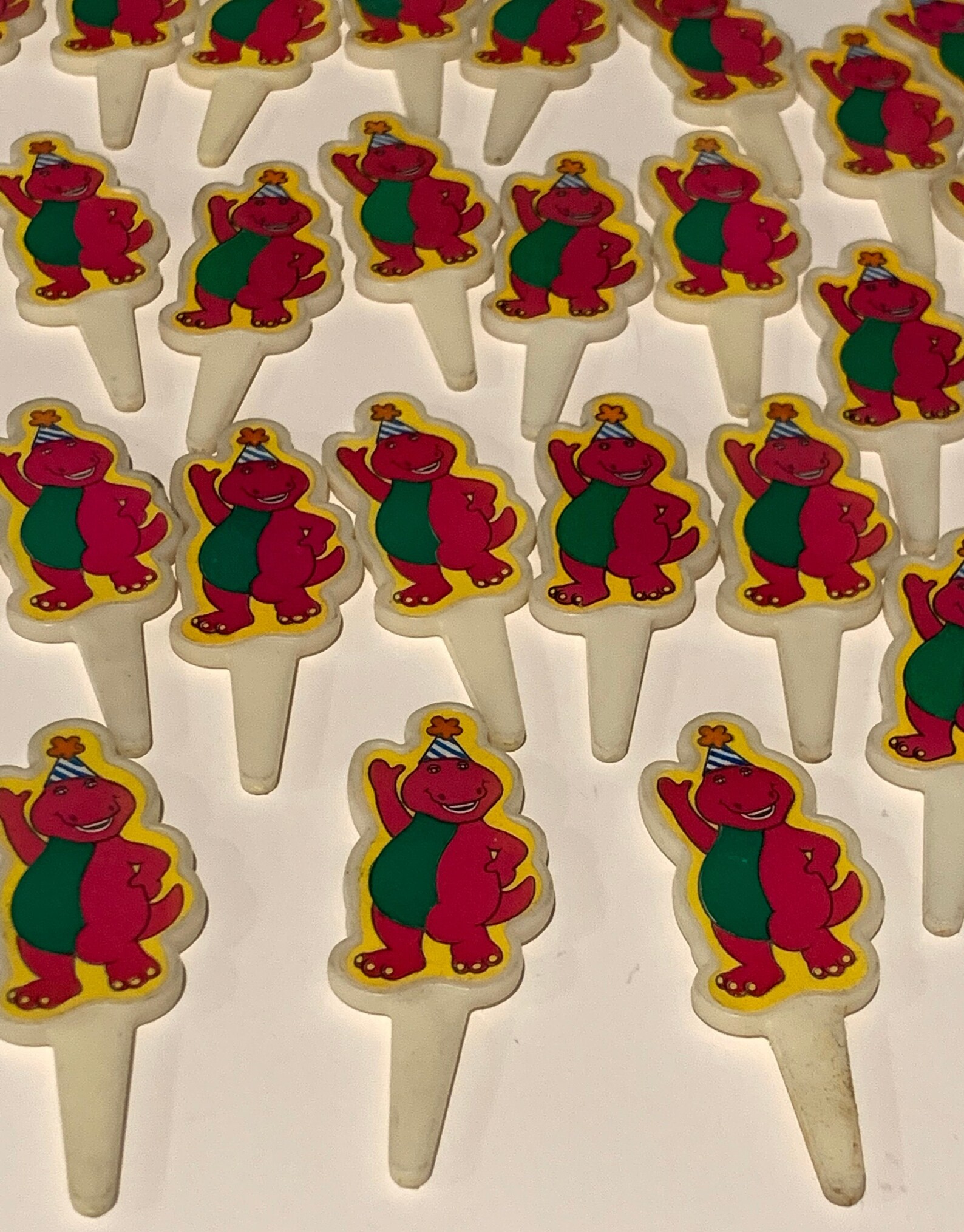 Vintage Barney Cup Cake Toppers Barney the Big Purple - Etsy