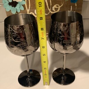 SKY FISH Etched Stainless Steel Goblet | Special Occasion Water Goblet ...