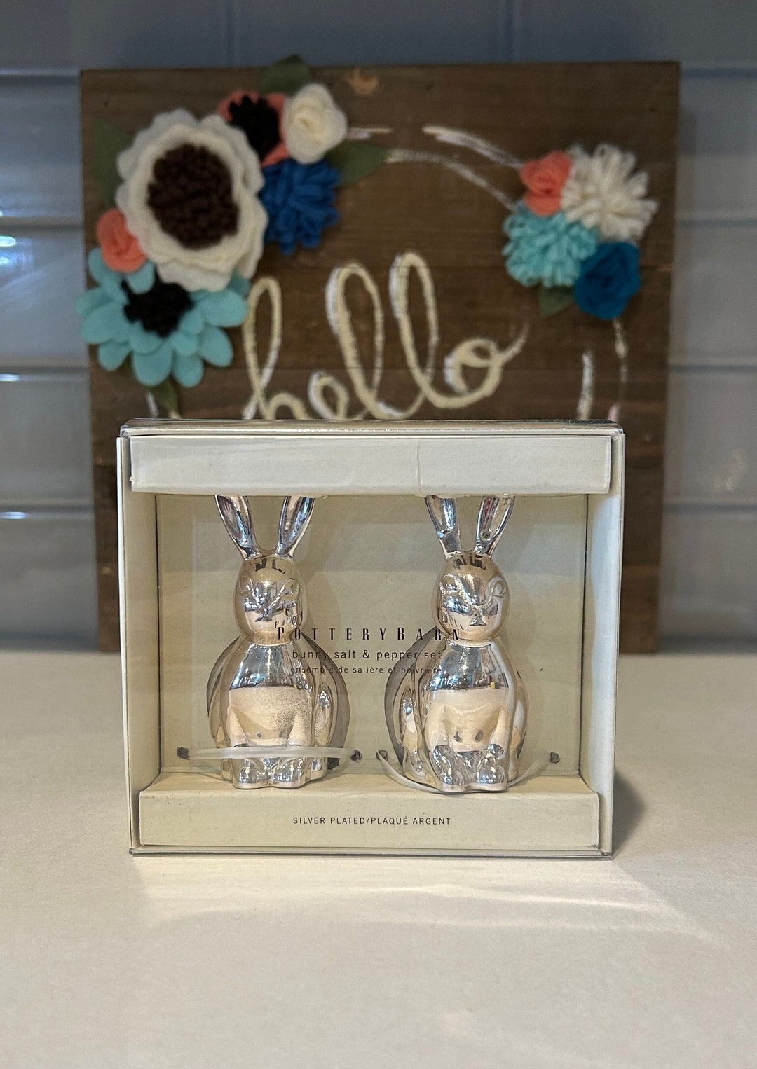 Rabbit Shakers | Silver Tone Pottery Barn Bunny Salt & Pepper Shakers ...