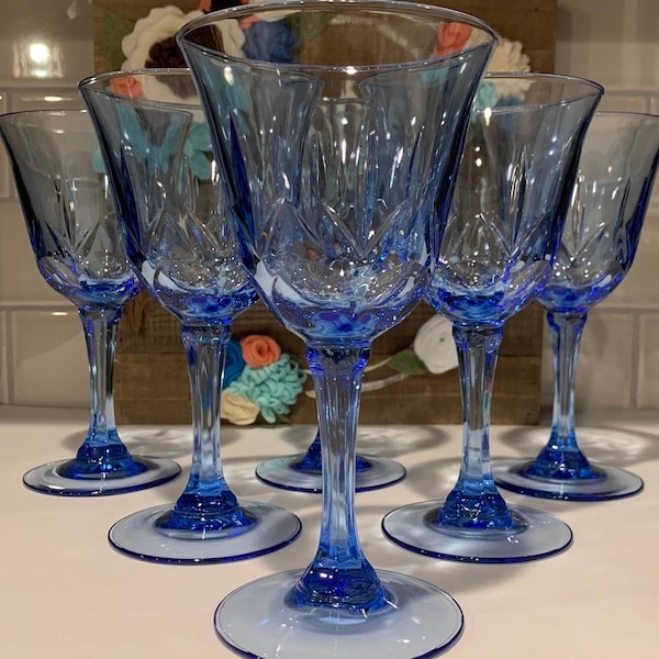 Blue Glass Goblets - Etsy