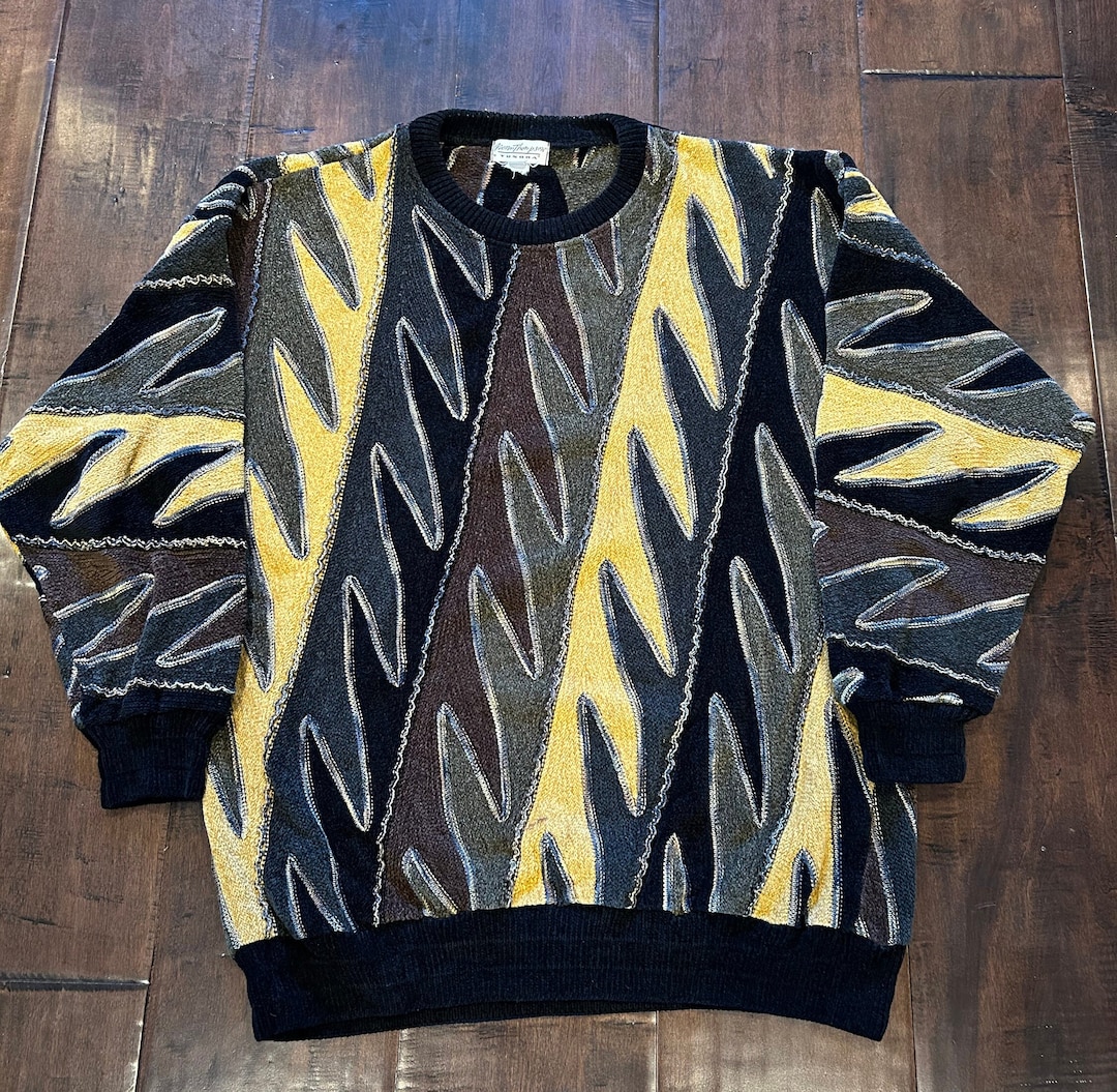 Vintage Norm Thompson Sharktooth Tundra Sweater | Norm Thompson Yellow ...