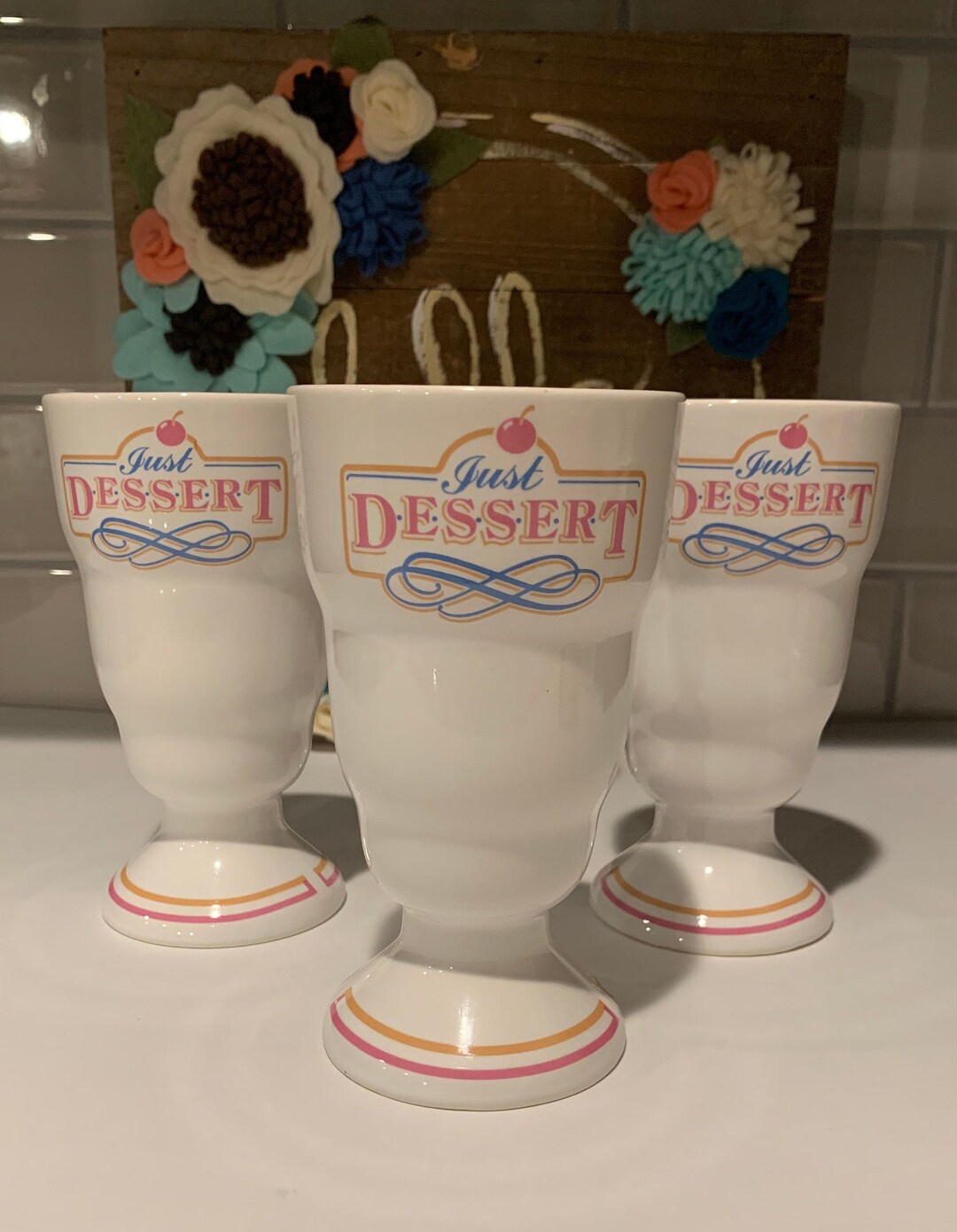 Himark Just Dessert Ice Cream Sunday Cups Vintage Ice Cream Float Cups ...