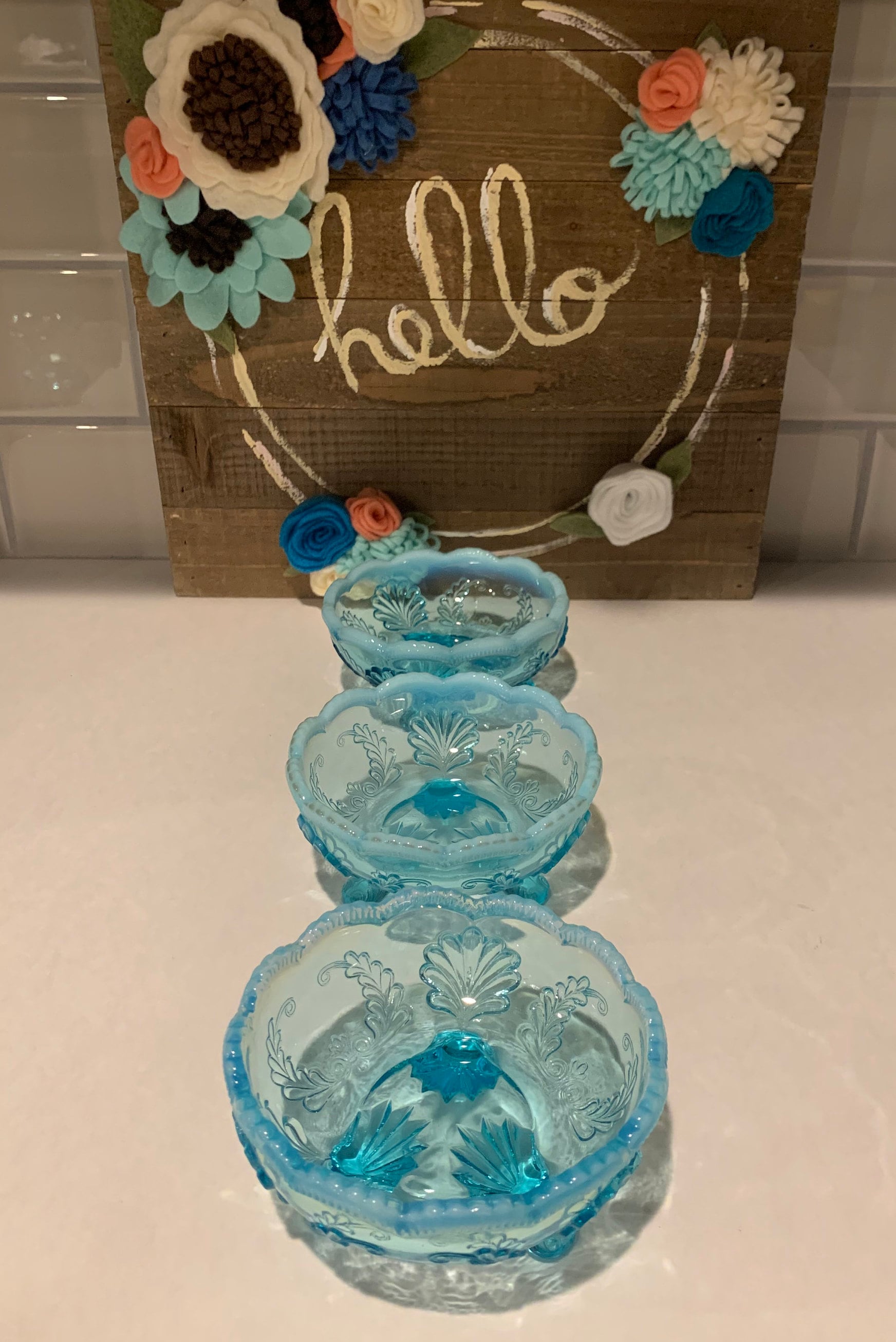 Manila Blue Opalescent Small Fruit Bowl by MODEL FLINT - Etsy