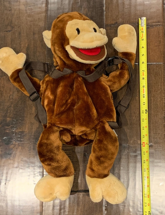 Vintage Curious George Puppet Backpack - Gem